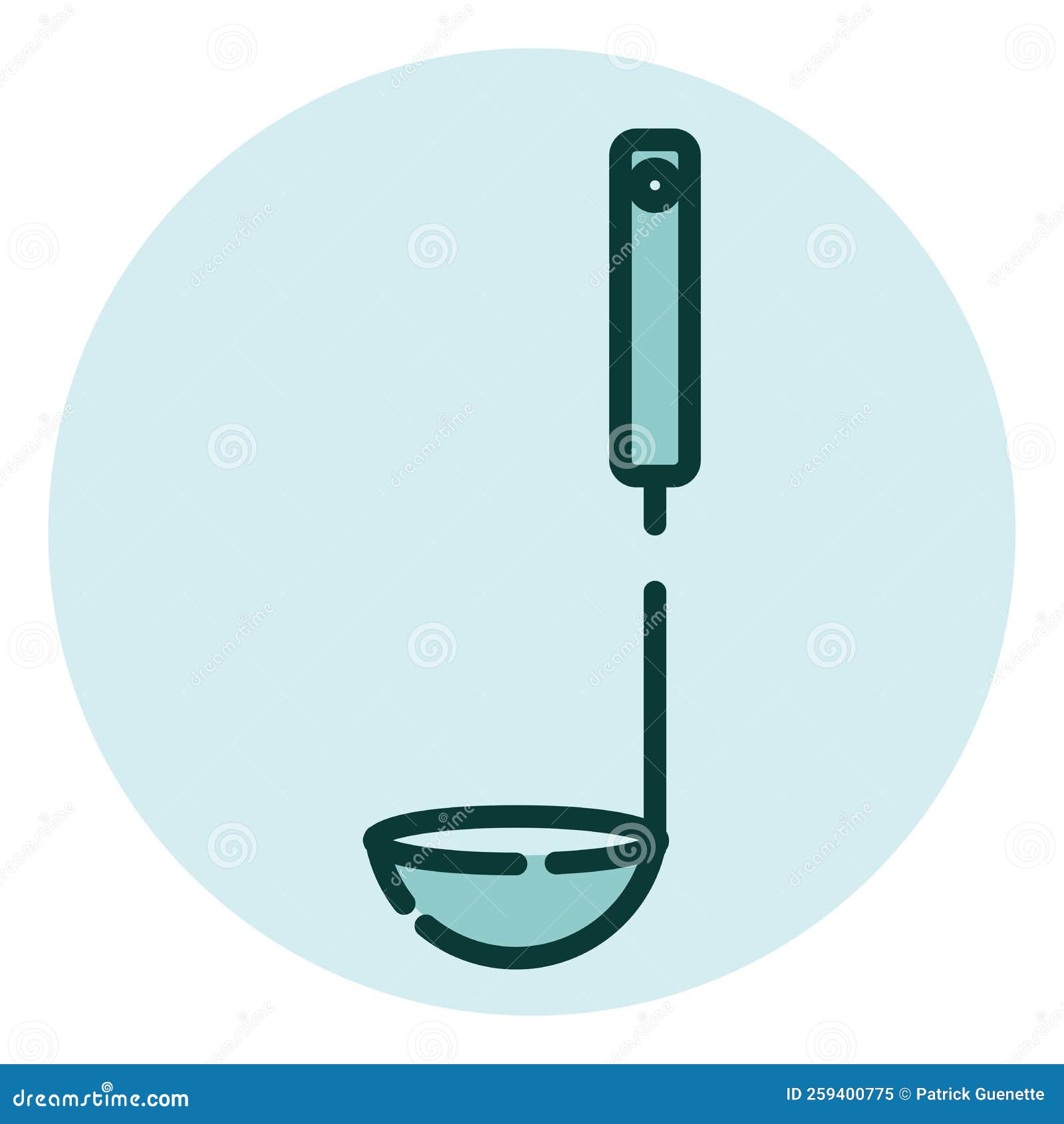 Kitchen laddle, icon stock vector. Illustration of symbol - 259400775