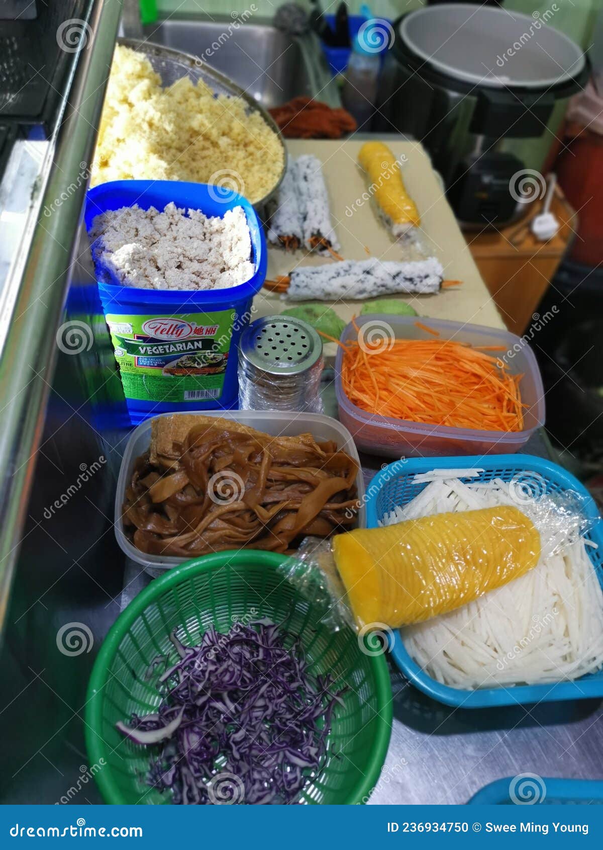 Kitchen Layout of the Sushi Preparation Table Editorial Image - Image ...