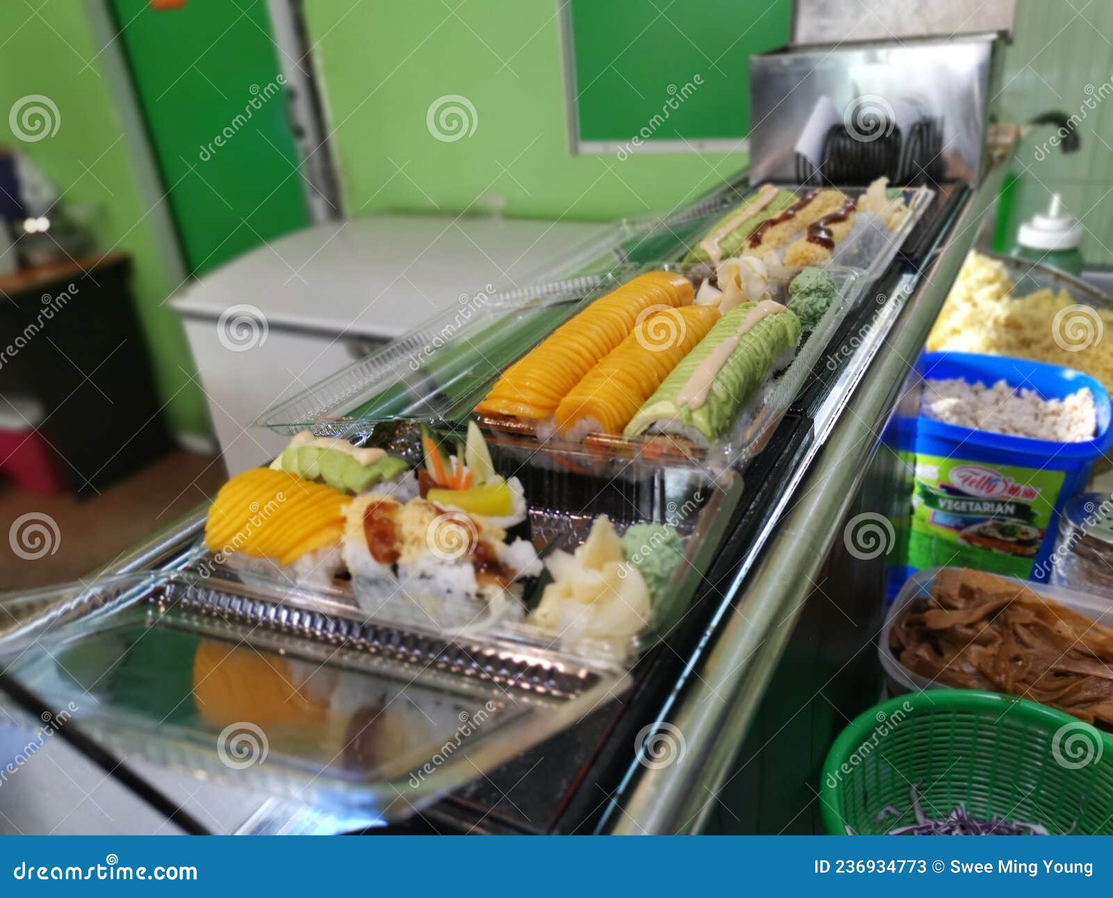 Kitchen Layout of the Sushi Preparation Table Editorial Stock Photo ...