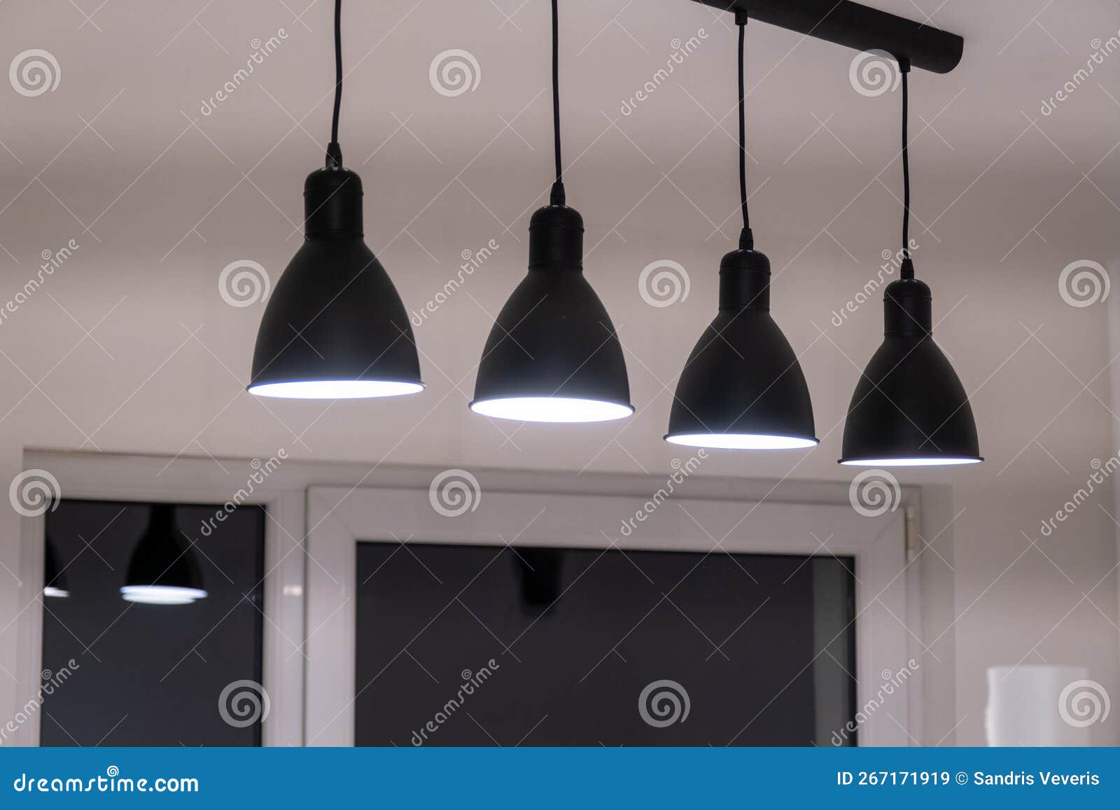 Kitchen Light Elements, Lamps. Black Dome Lamps. Bright Renovated ...