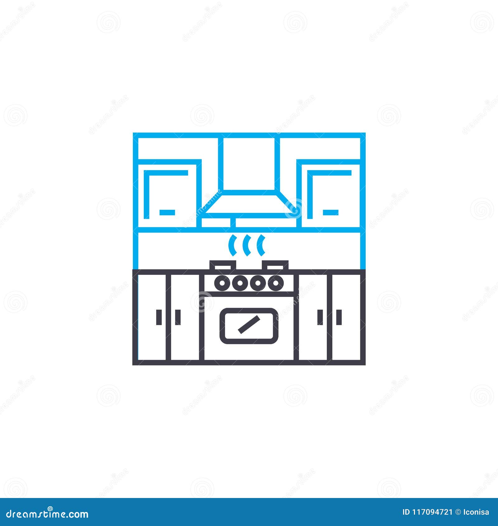 Kitchen Linear Icon Concept. Kitchen Line Vector Sign, Symbol ...