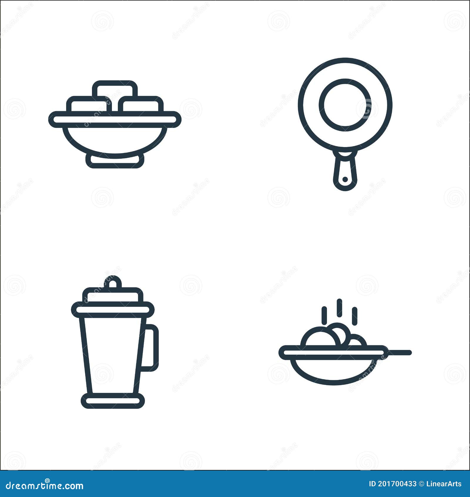 Kitchen Line Icons. Linear Set Stock Vector - Illustration of vector ...