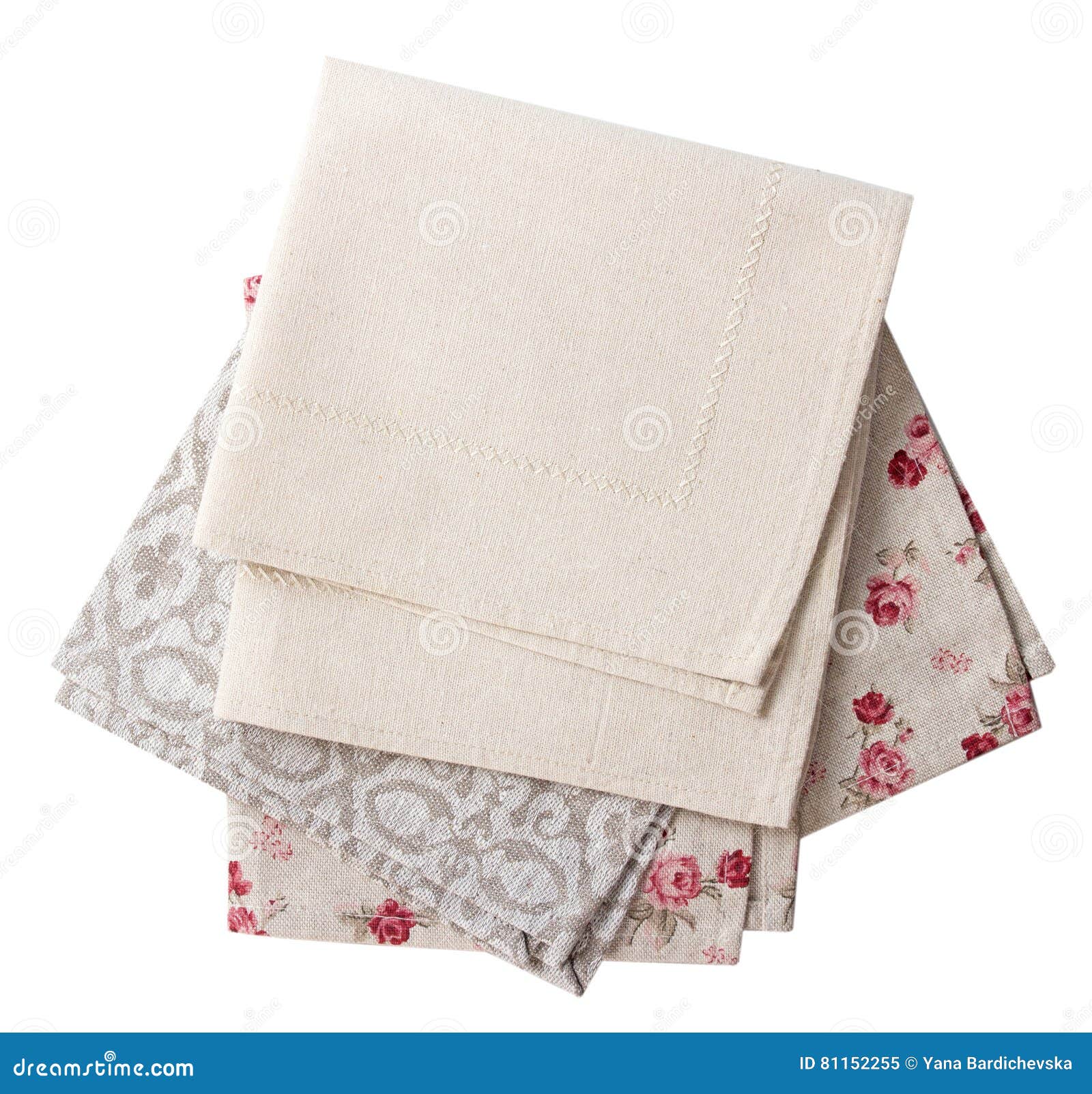 Kitchen Linen Clothes Isolated on White Blank Background. Stock Image ...