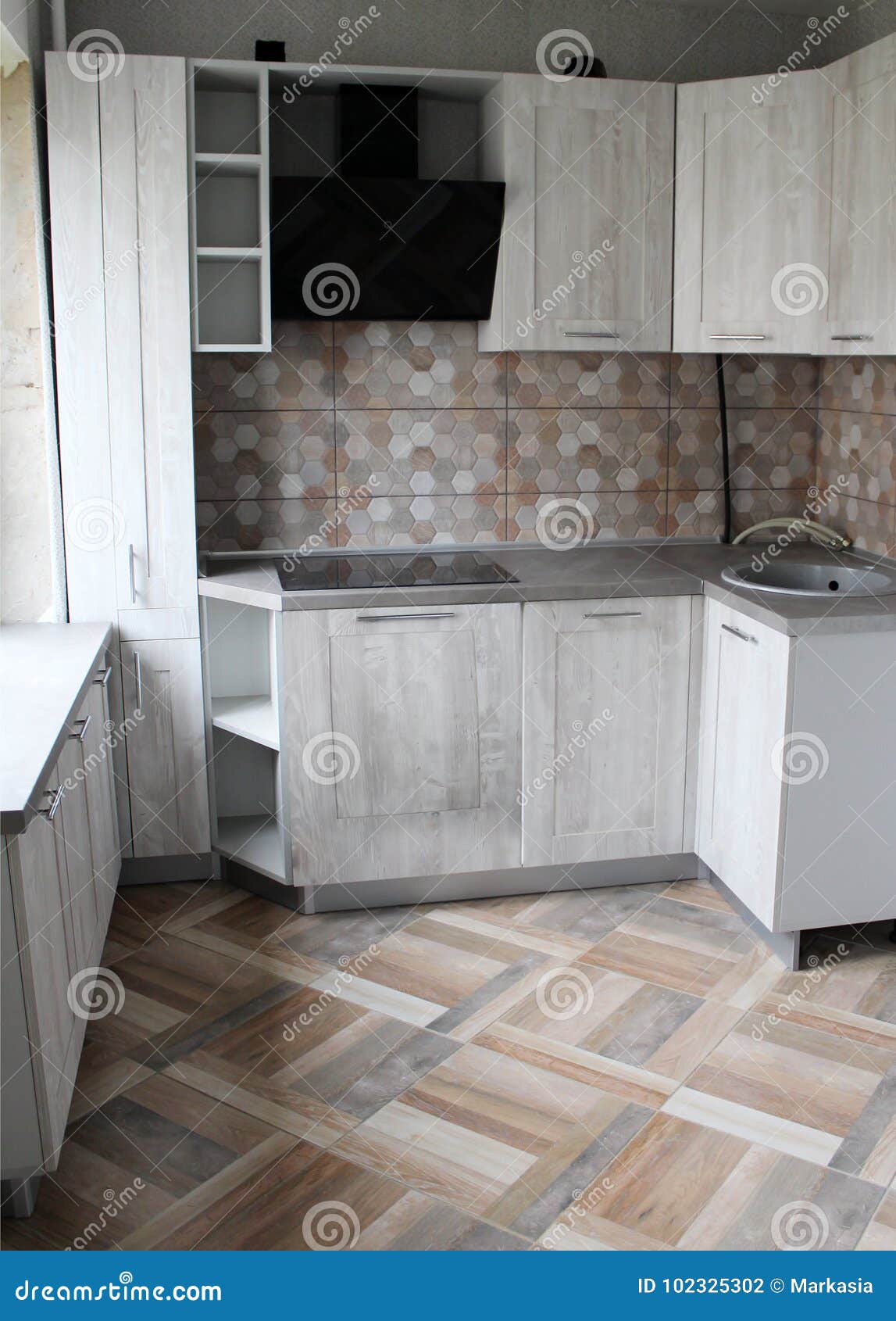 Kitchen Locker in the room stock photo. Image of shelves - 102325302