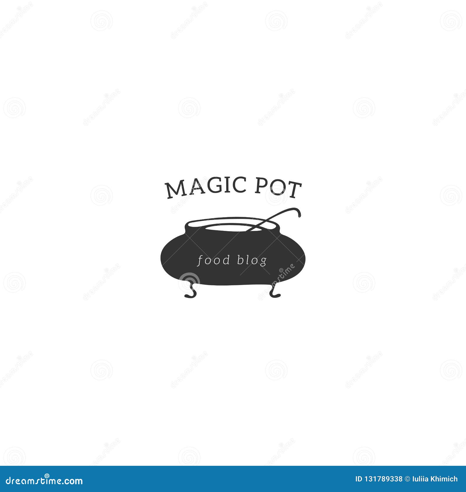 Kitchen Logo Template, a Pot. Vector Hand Drawn Object. Stock Vector ...