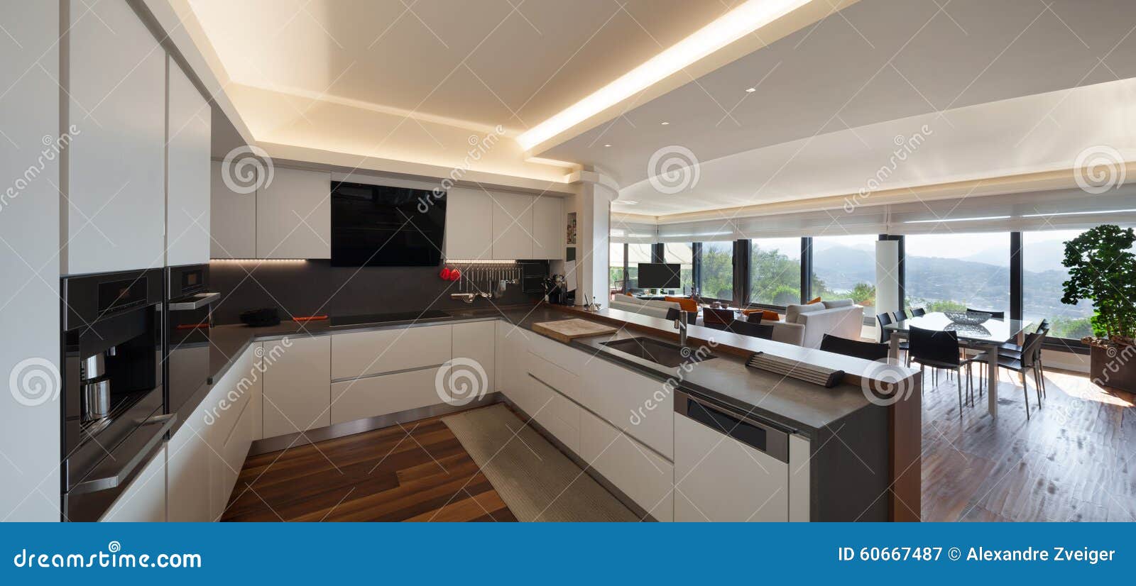 Kitchen of a Luxury Apartment Stock Image - Image of beautiful, inside ...