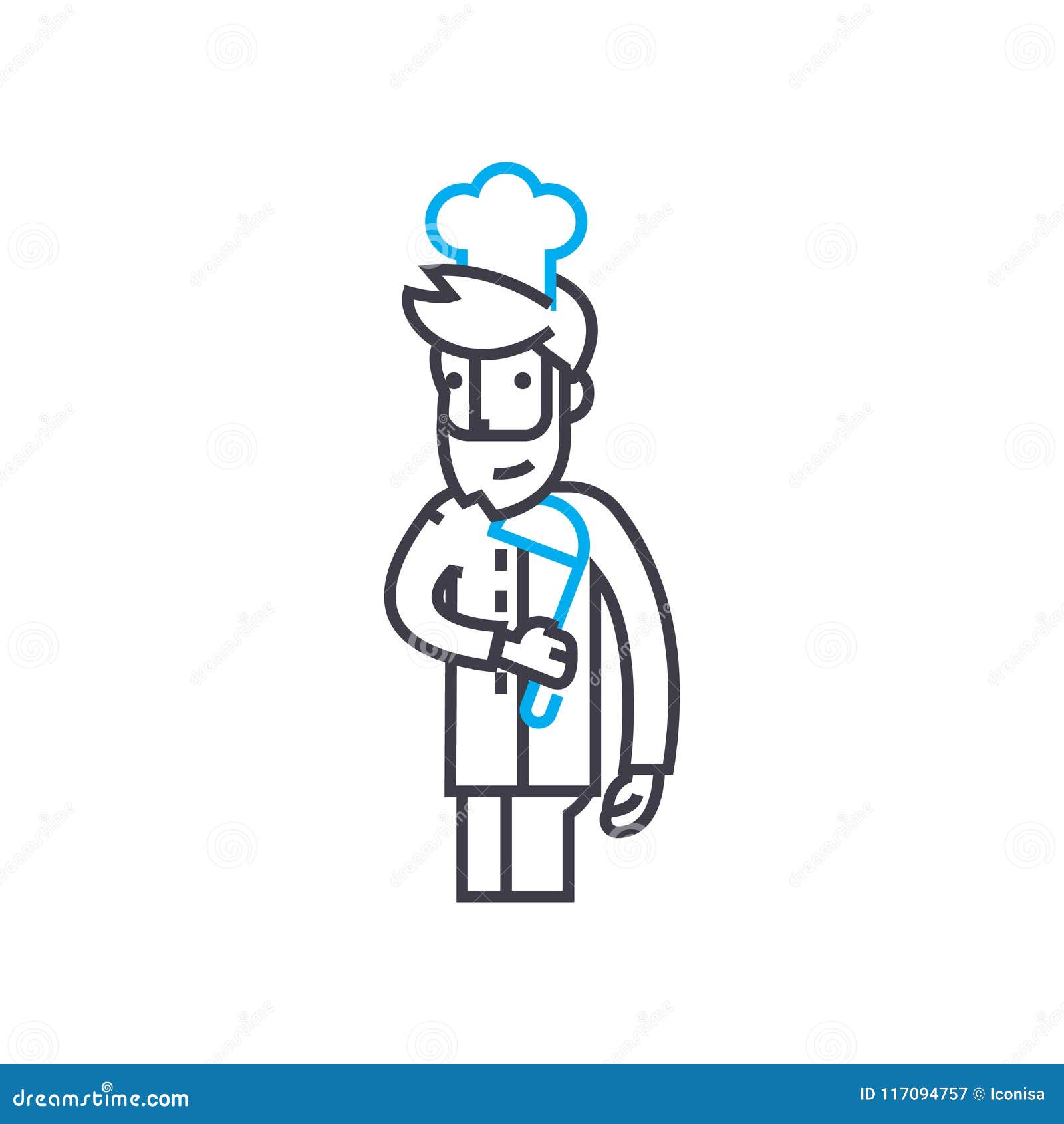 Kitchen Manager Linear Icon Concept. Kitchen Manager Line Vector Sign ...