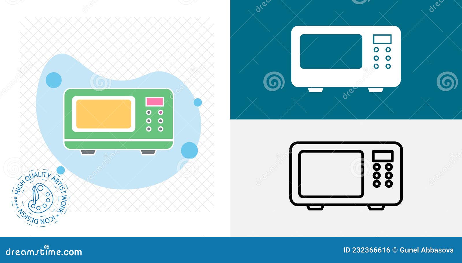 Microwave Isolated On White Background. Realistic White Microwave ...