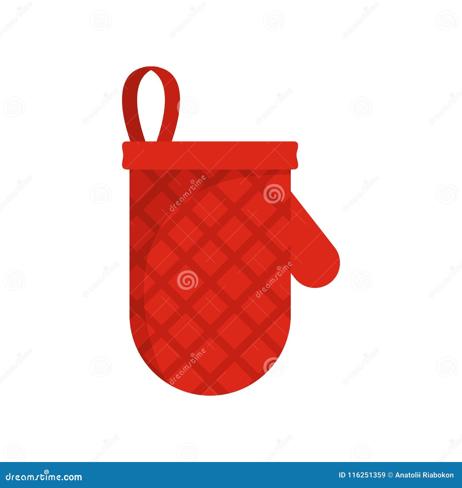 Kitchen Mitten Icon, Flat Style Stock Vector - Illustration of ...