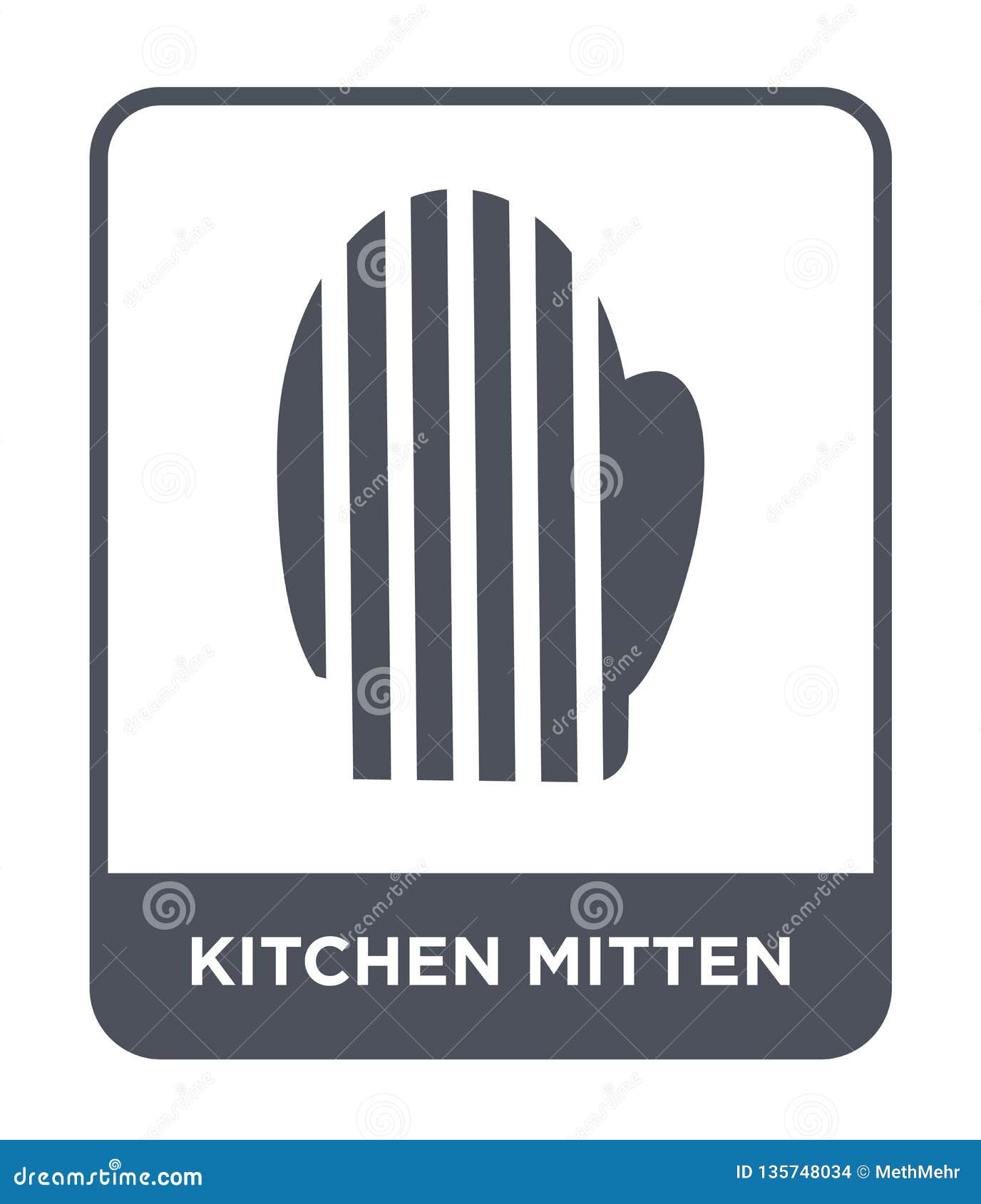 Kitchen Mitten Icon in Trendy Design Style. Kitchen Mitten Icon ...