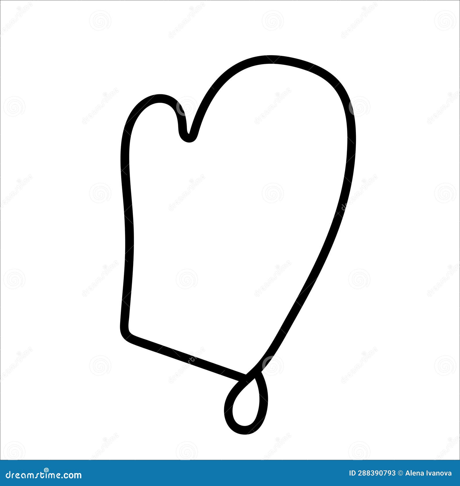 Kitchen Mitten Vector Doodle Hand Drawn Illustration Isolated on White ...