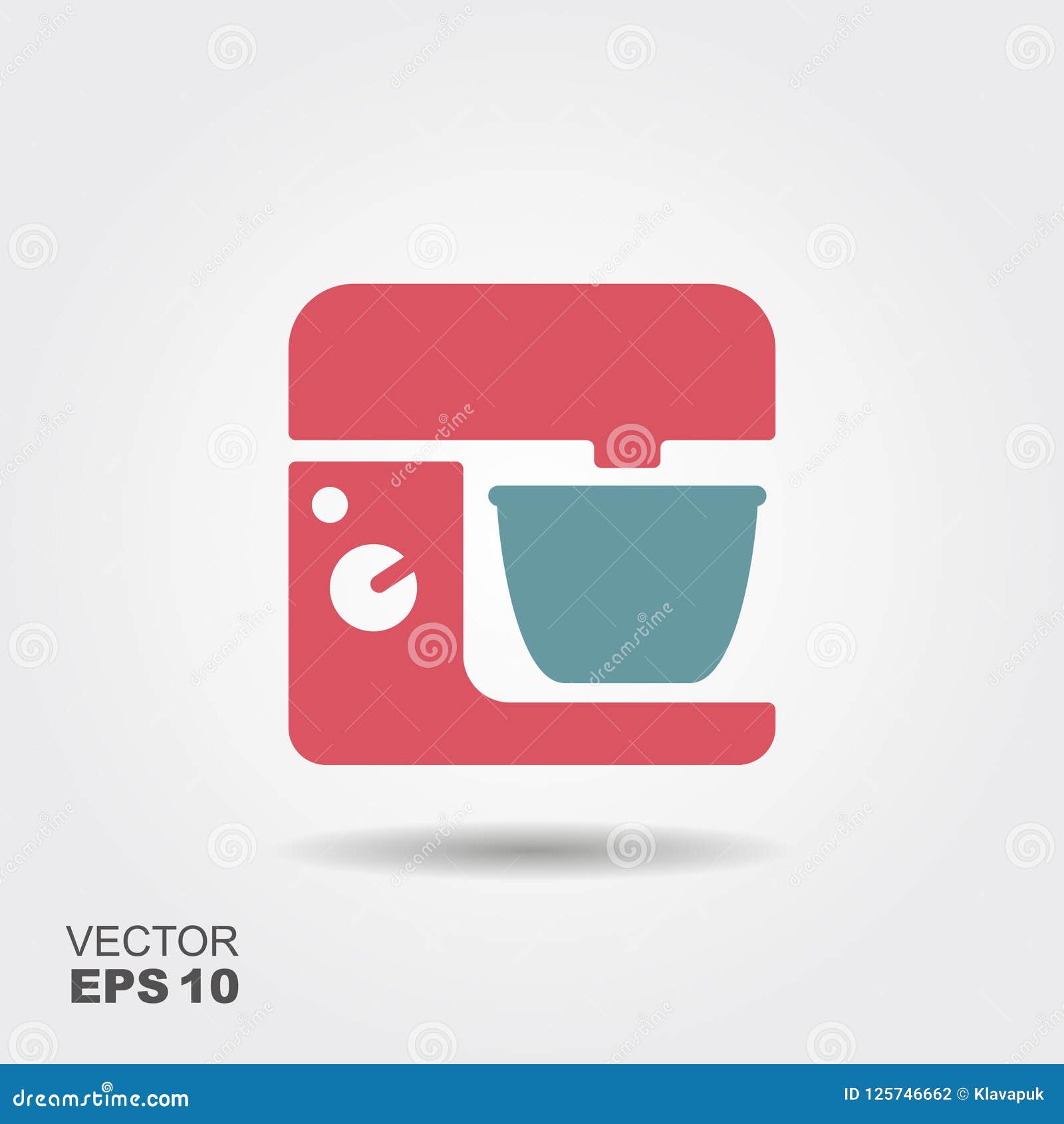 Kitchen Mixer Flat Icon of Kitchen Appliances. Vector Illustration ...