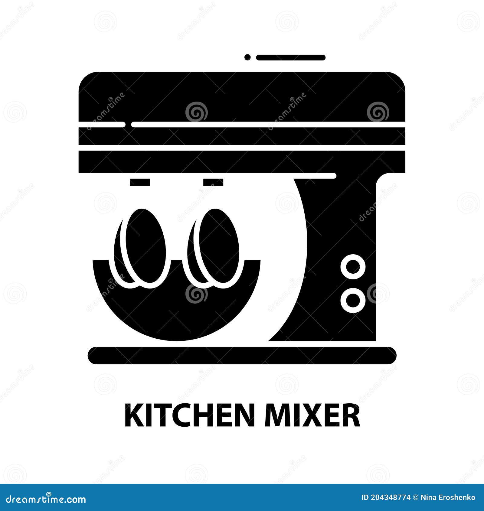 Kitchen Mixer Icon, Black Vector Sign with Editable Strokes, Concept ...