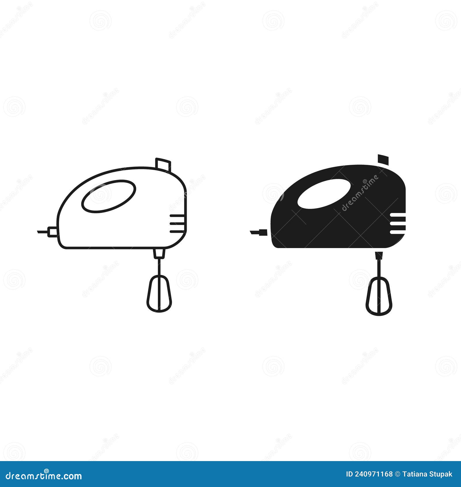 Kitchen Mixer Icon Set, Vector Isolated Simple Kitchen Equipment Flat ...