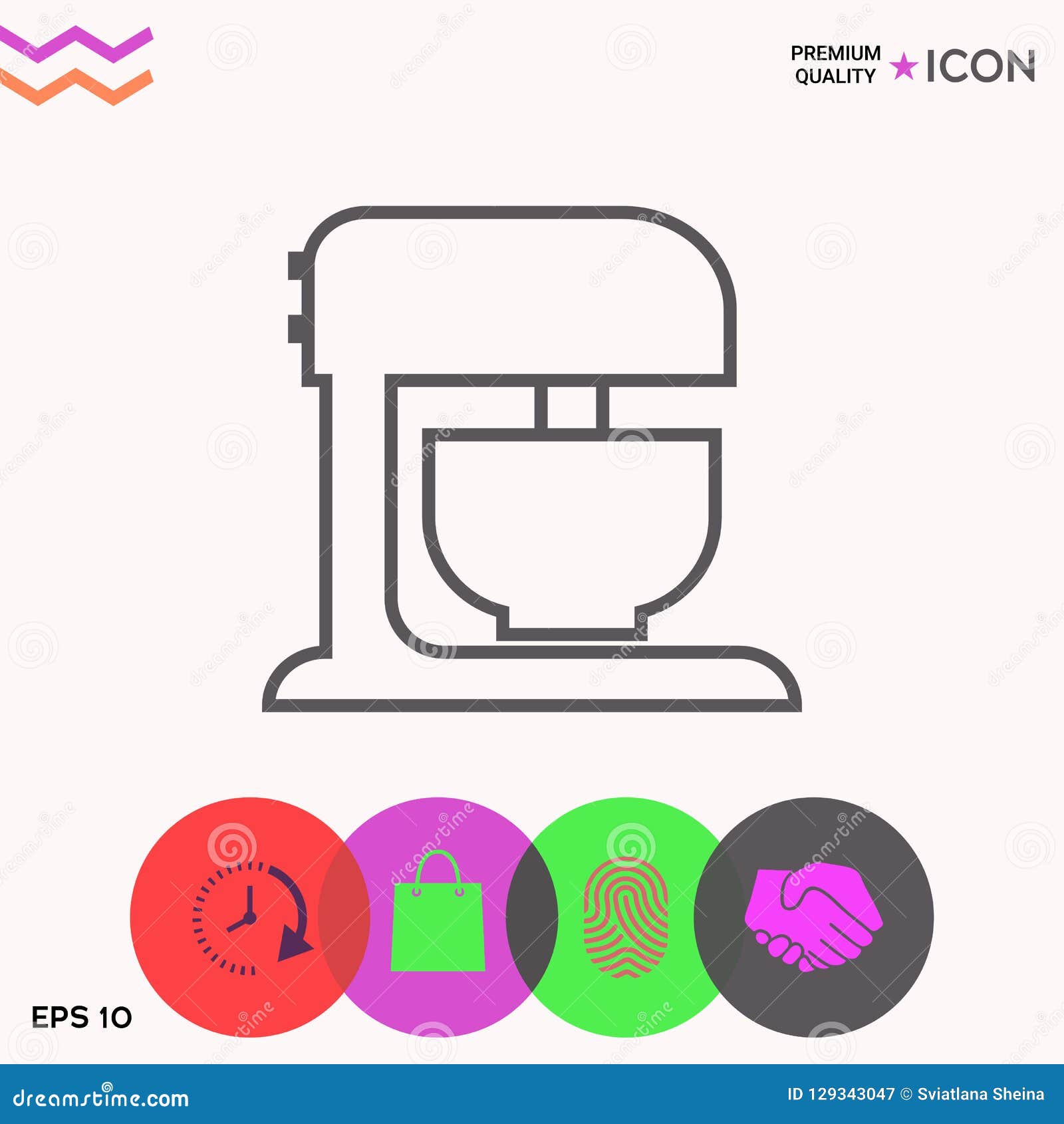 Kitchen mixer linear icon stock vector. Illustration of domestic ...