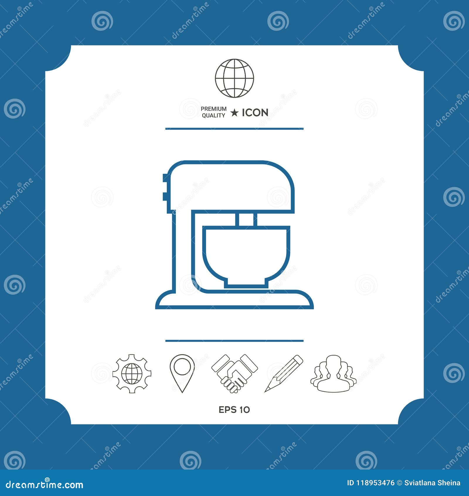 Kitchen mixer linear icon stock vector. Illustration of electric ...