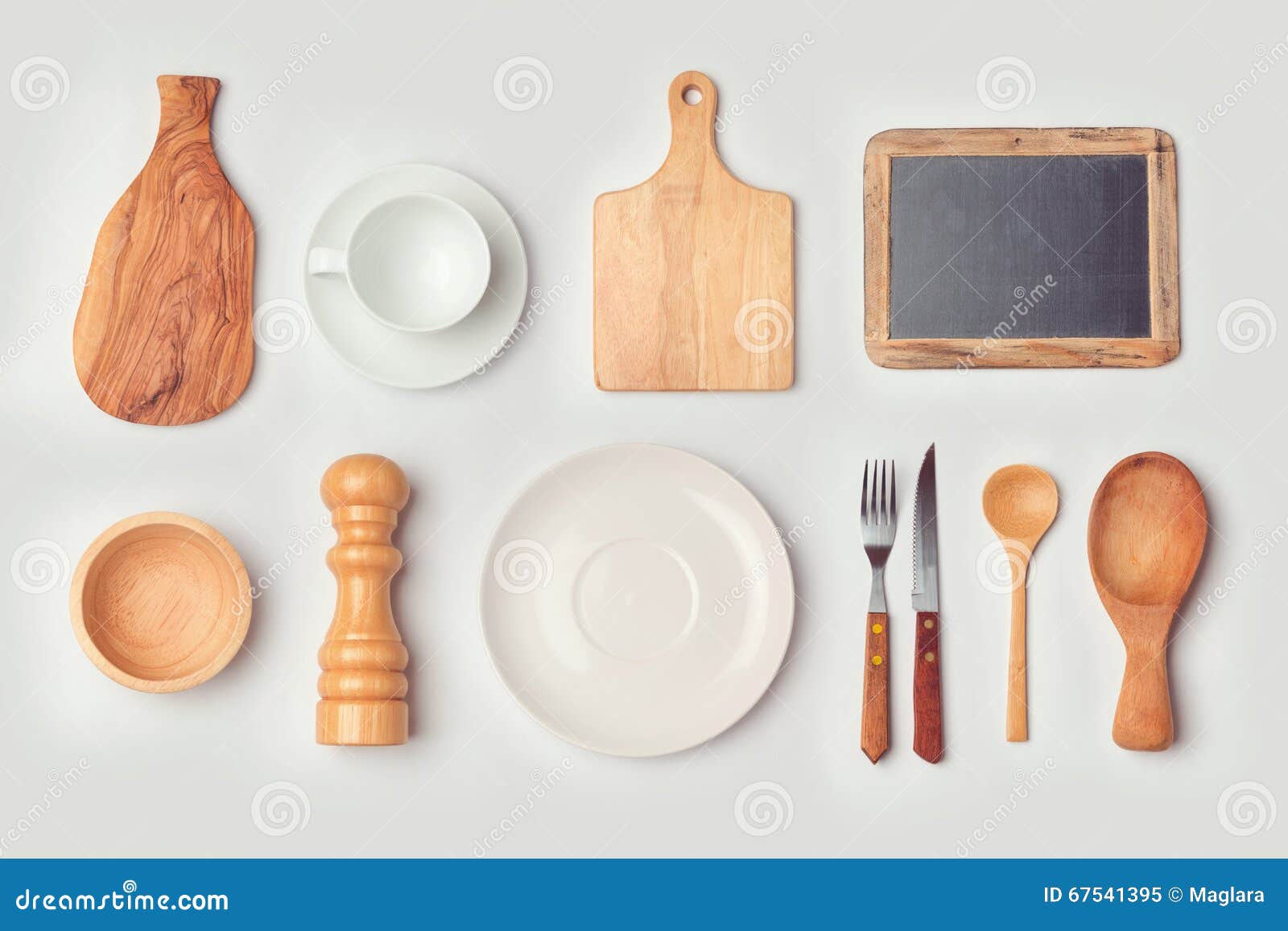 Kitchen Mock Up Template with Organized Cooking Objects. Stock Image ...