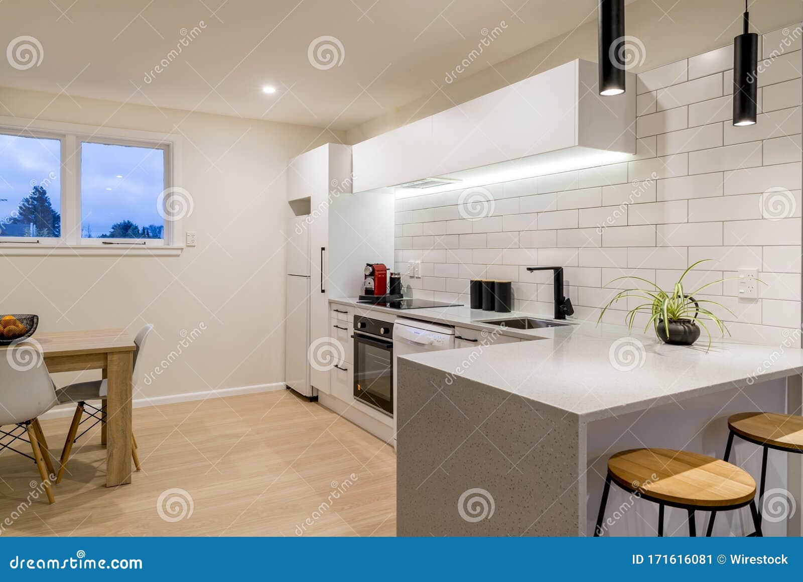 Kitchen with Modern Facilities Inside a Private House Stock Image ...