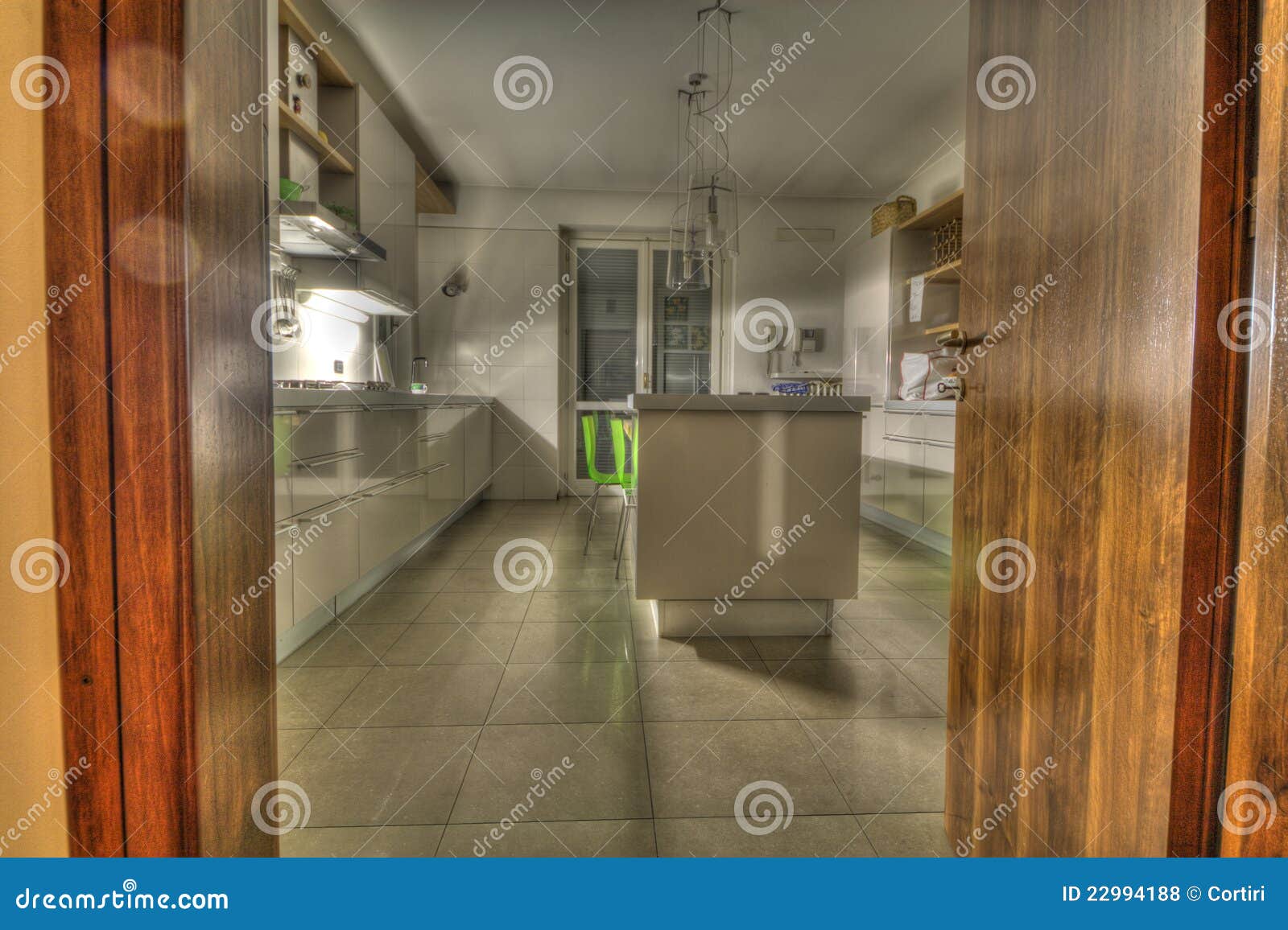 Kitchen modern HDR stock photo. Image of green, door - 22994188