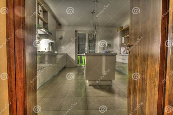 Kitchen modern HDR stock photo. Image of green, door - 22994188
