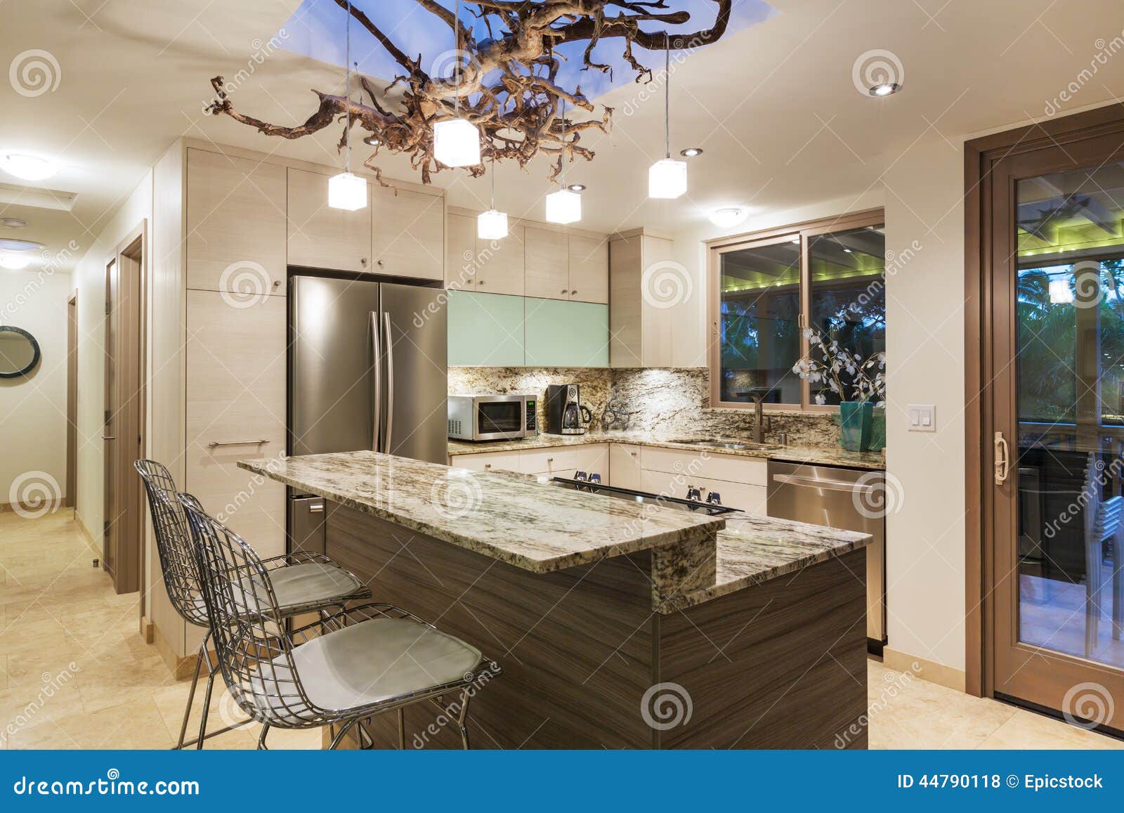 Kitchen in Modern Home with Appliences Stock Photo - Image of ...