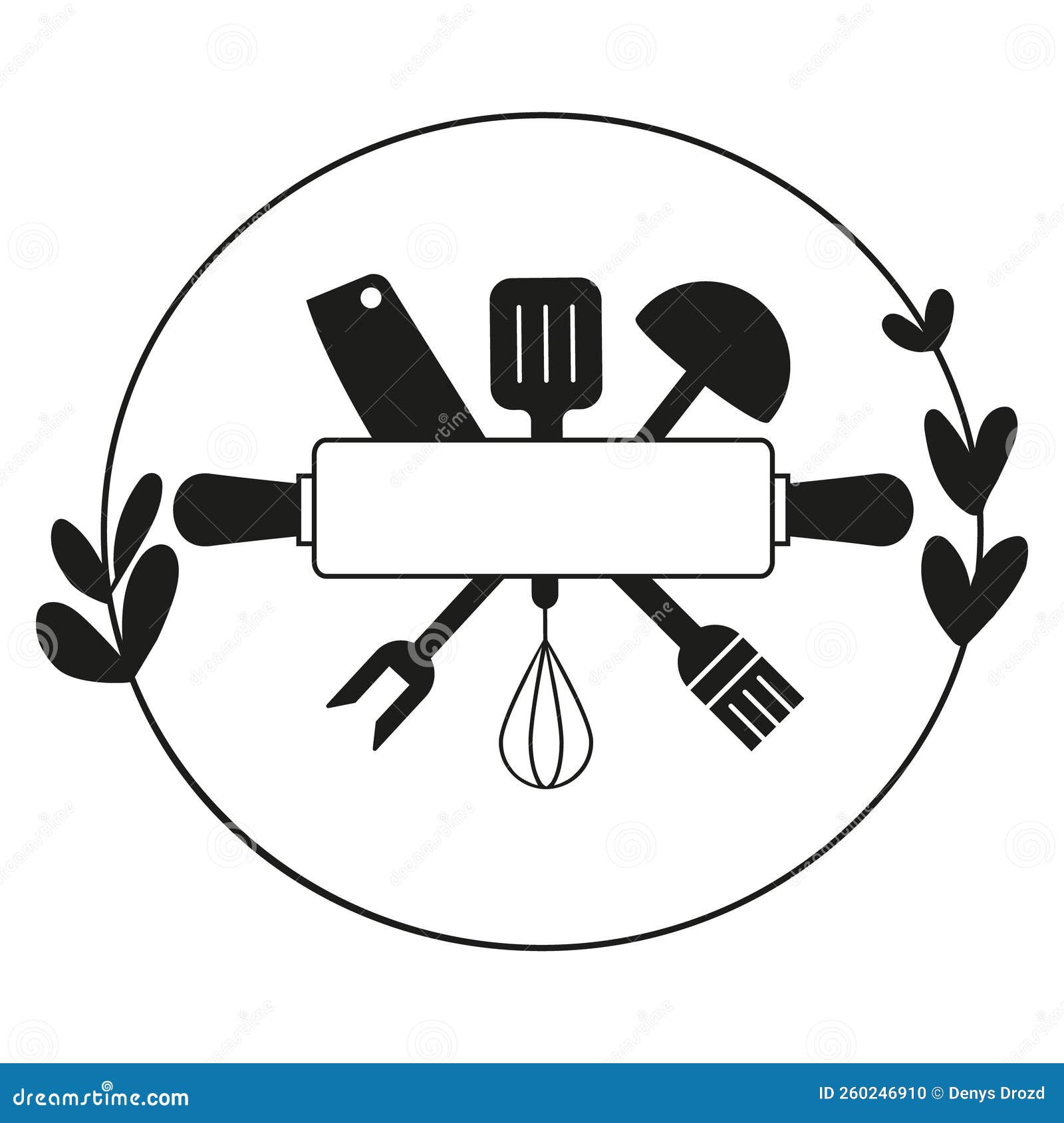 Kitchen Monogram Icon Vector Set. Kitchen Split Frame Illustration ...