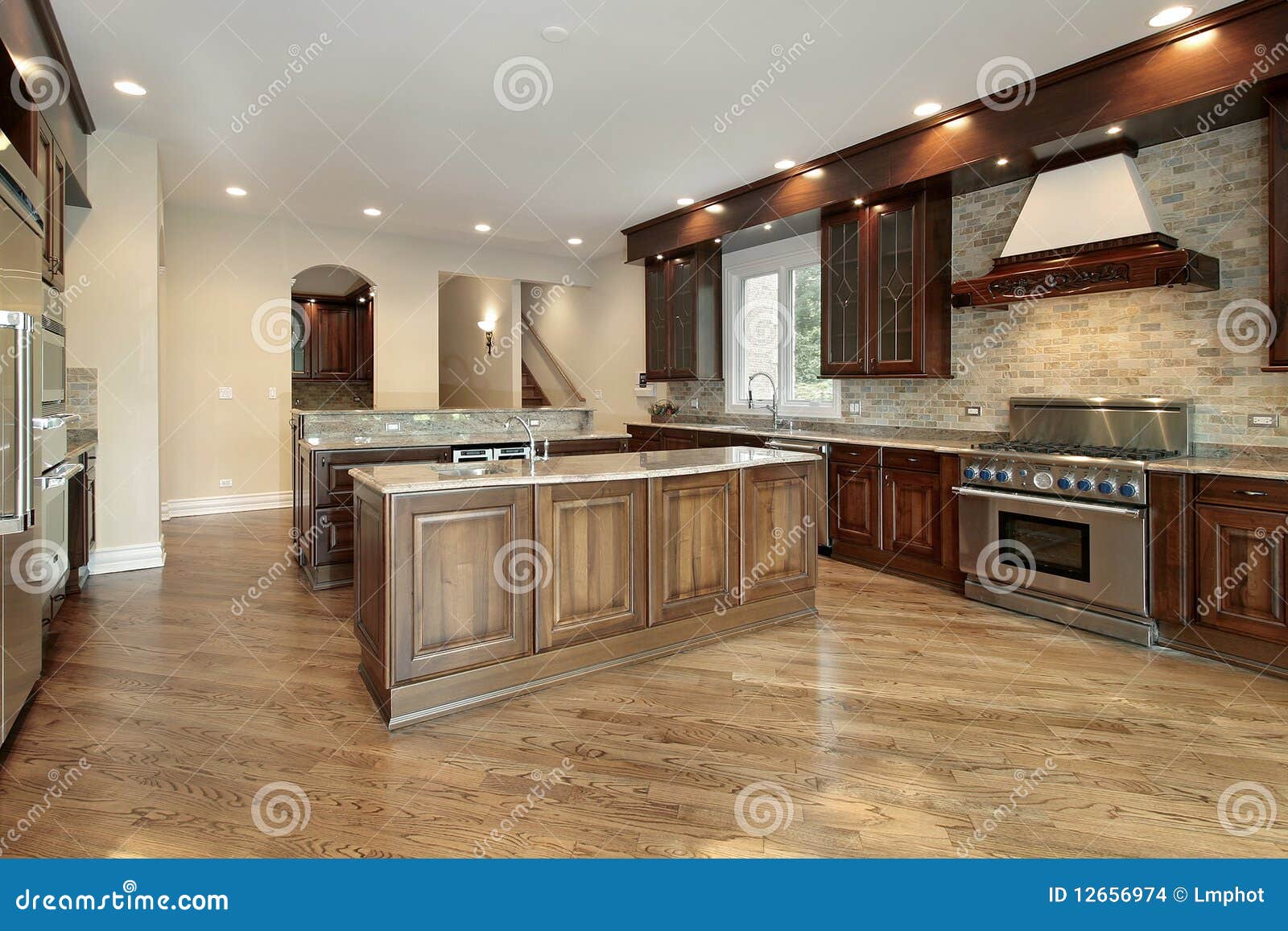 Kitchen in New Construction Home Stock Photo - Image of house ...
