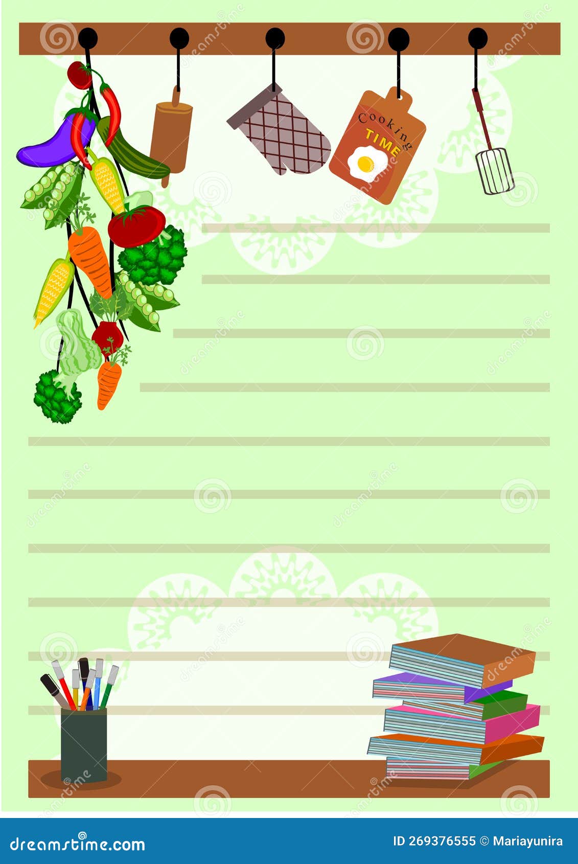 Kitchen Notes Template in Colorful Design Stock Illustration ...