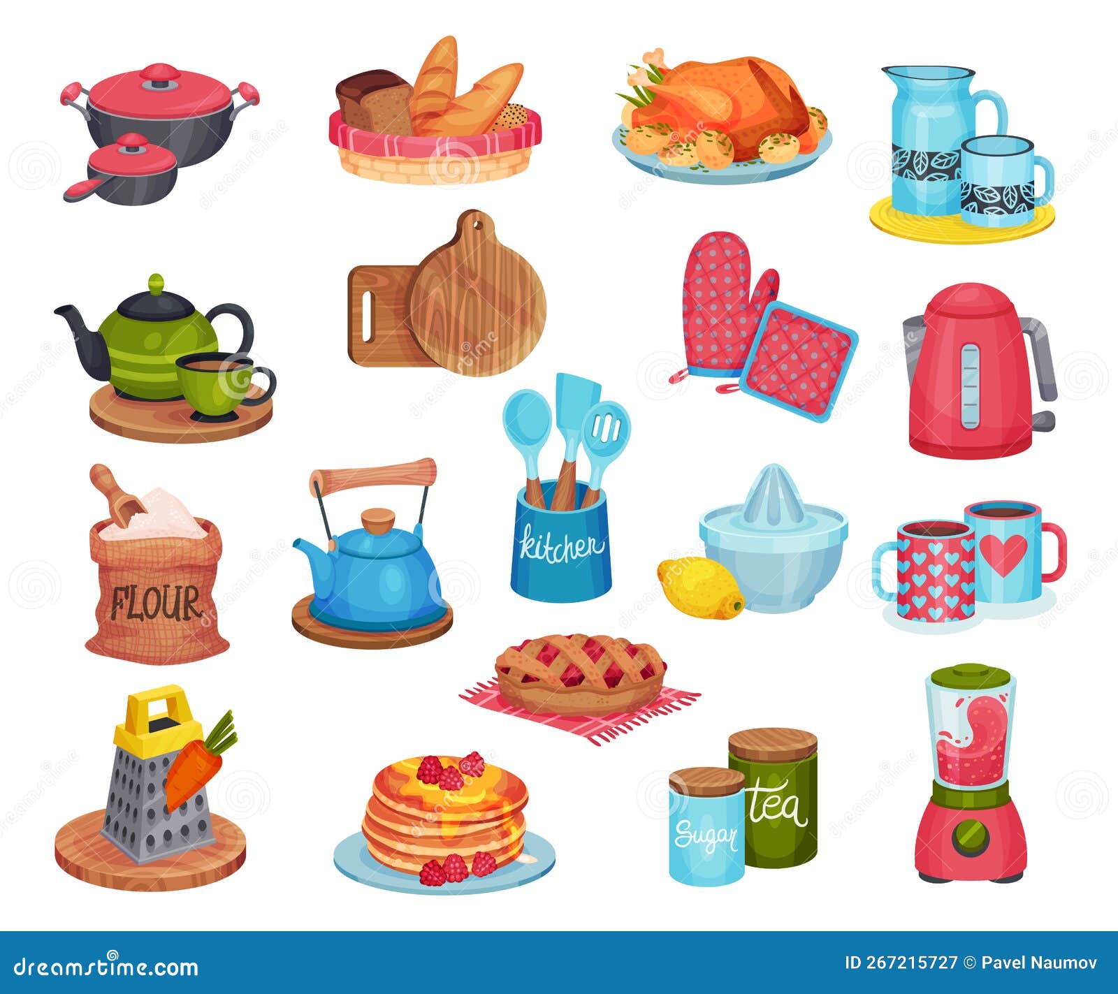 Kitchen Object and Utensils for Cooking Big Vector Set Stock Vector ...