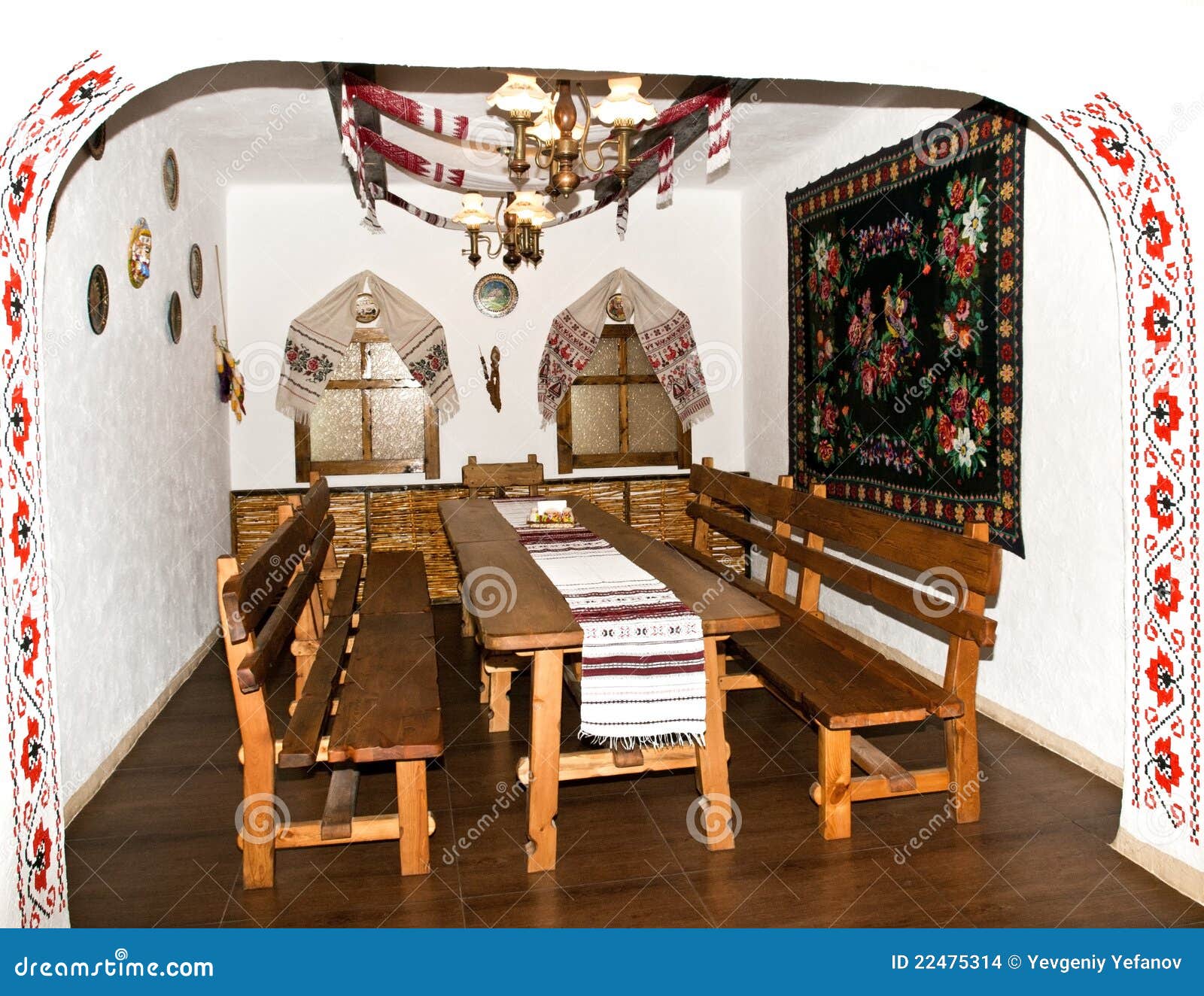 The Kitchen in the Old Slavic Style Stock Photo - Image of restaurant ...