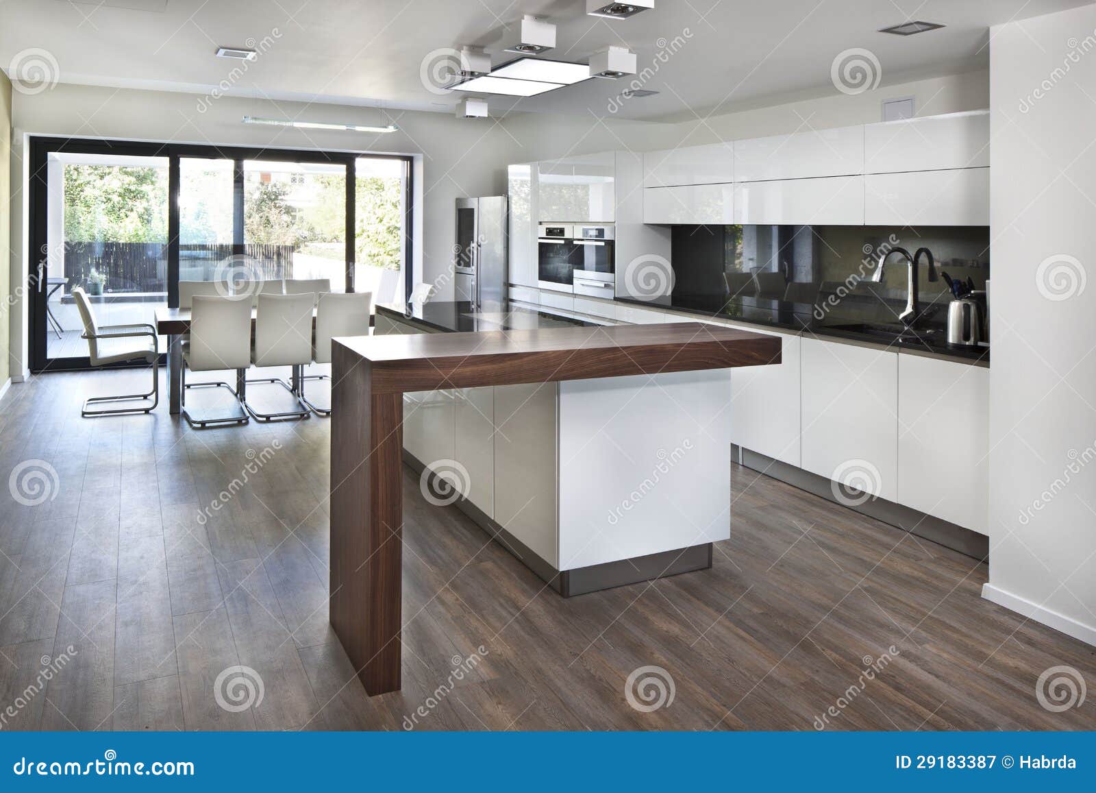 Kitchen Open Space at New Interior of Family House Stock Image - Image ...