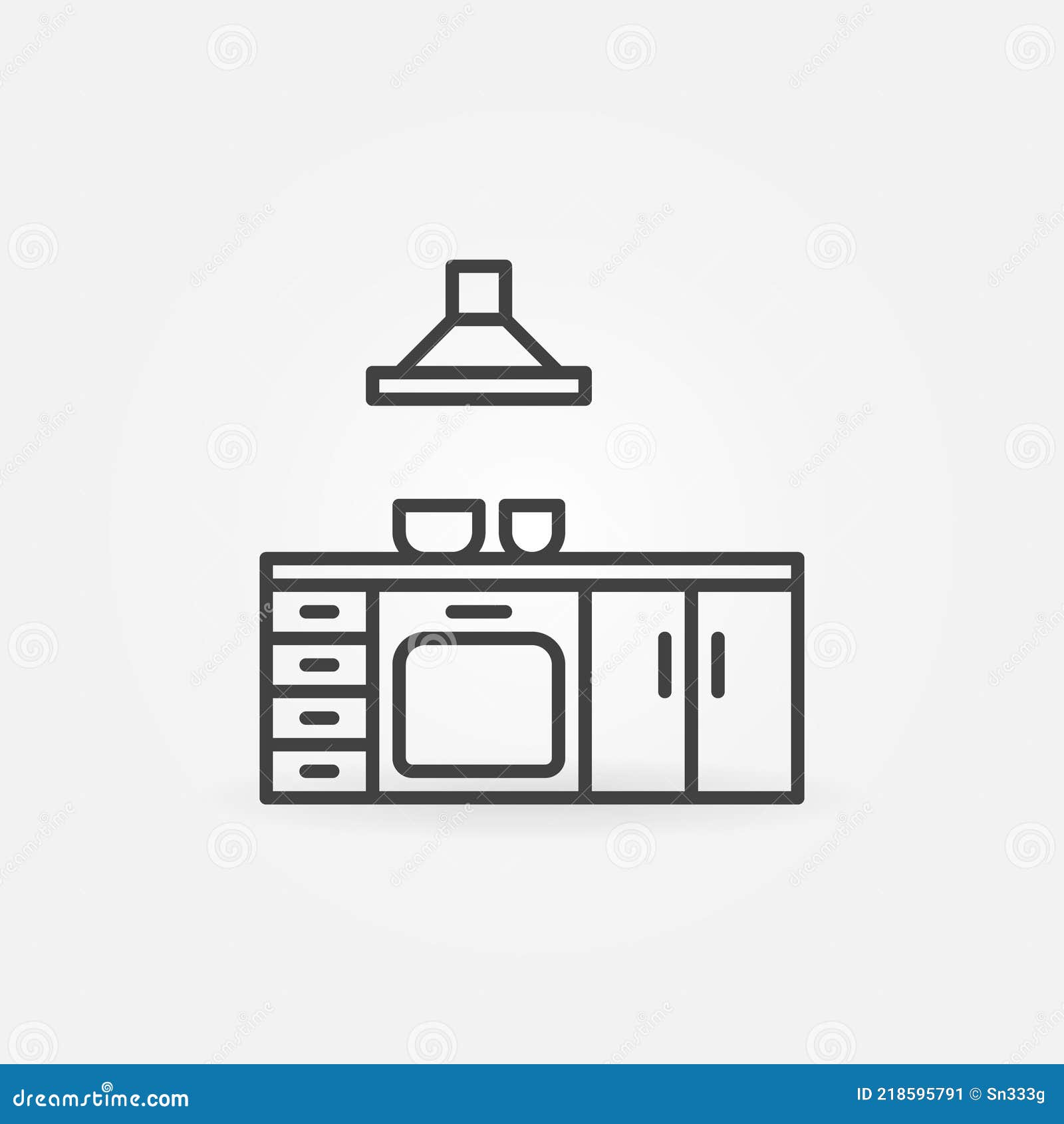 Kitchen Outline Vector Concept Icon or Symbol Stock Vector ...