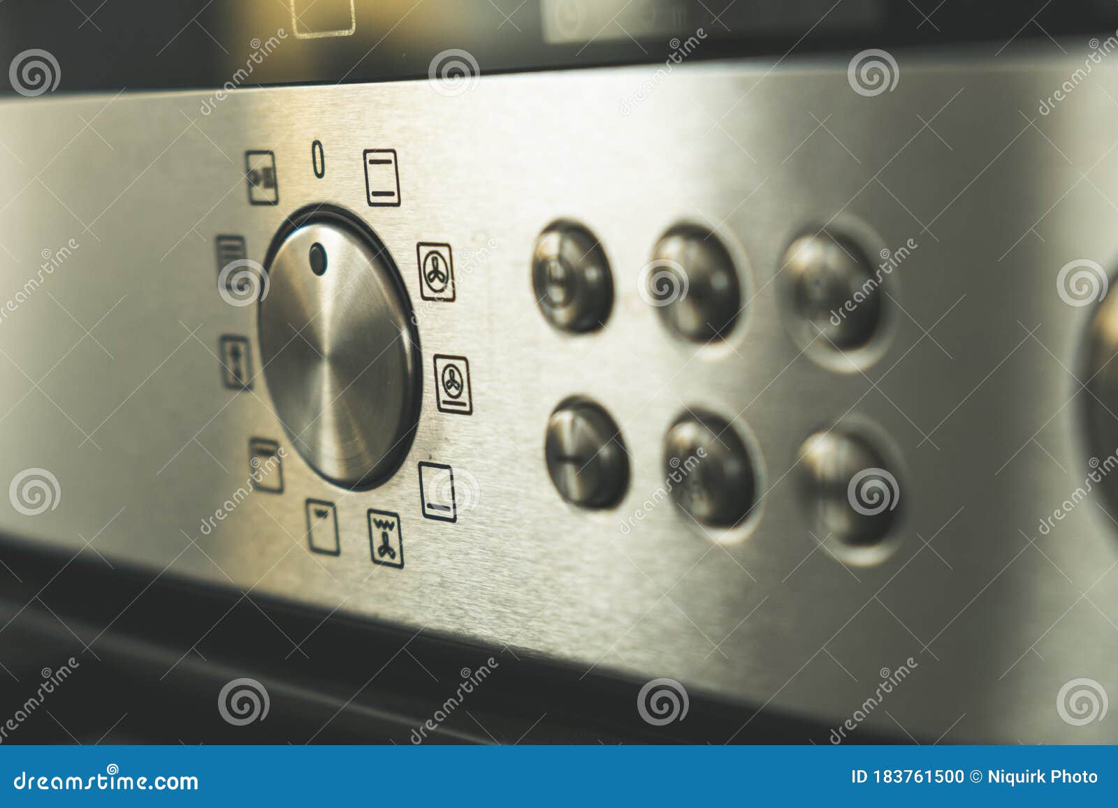 Kitchen Oven Stainless Steel Panel with Buttons and Knobs Stock Photo ...