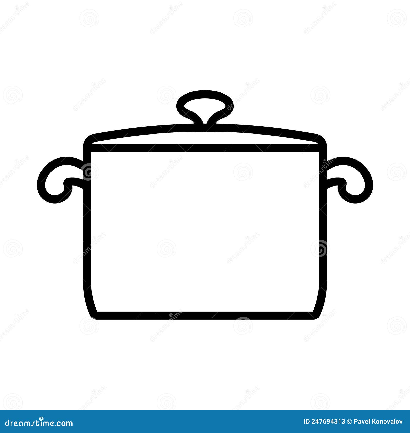 Kitchen Pan Icon stock vector. Illustration of handle - 247694313