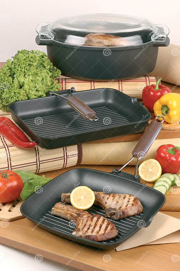 Kitchen pans stock photo. Image of commercial, tomato - 2480502