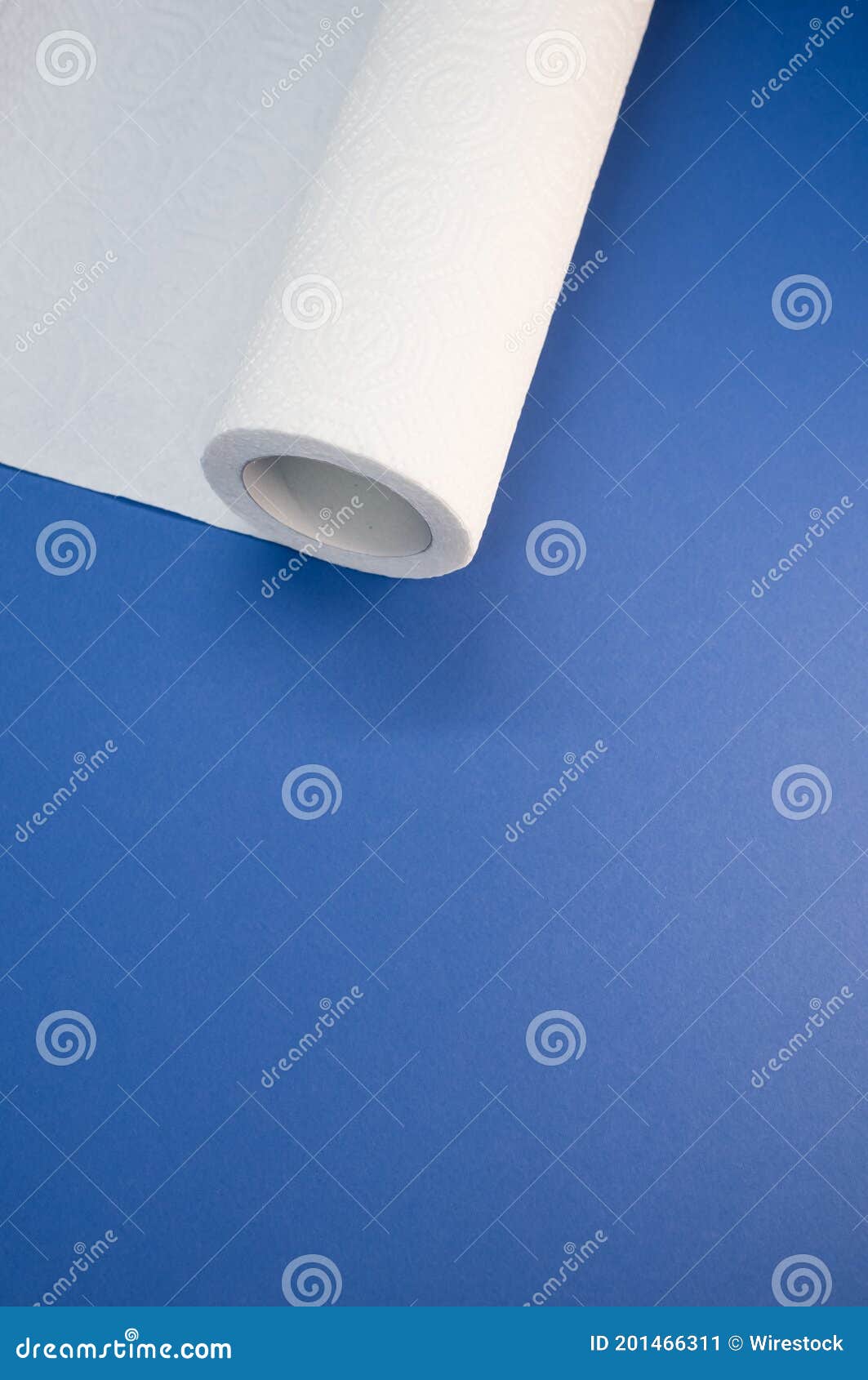 Kitchen Paper Roll on a Blue Background Stock Image - Image of sanitary ...