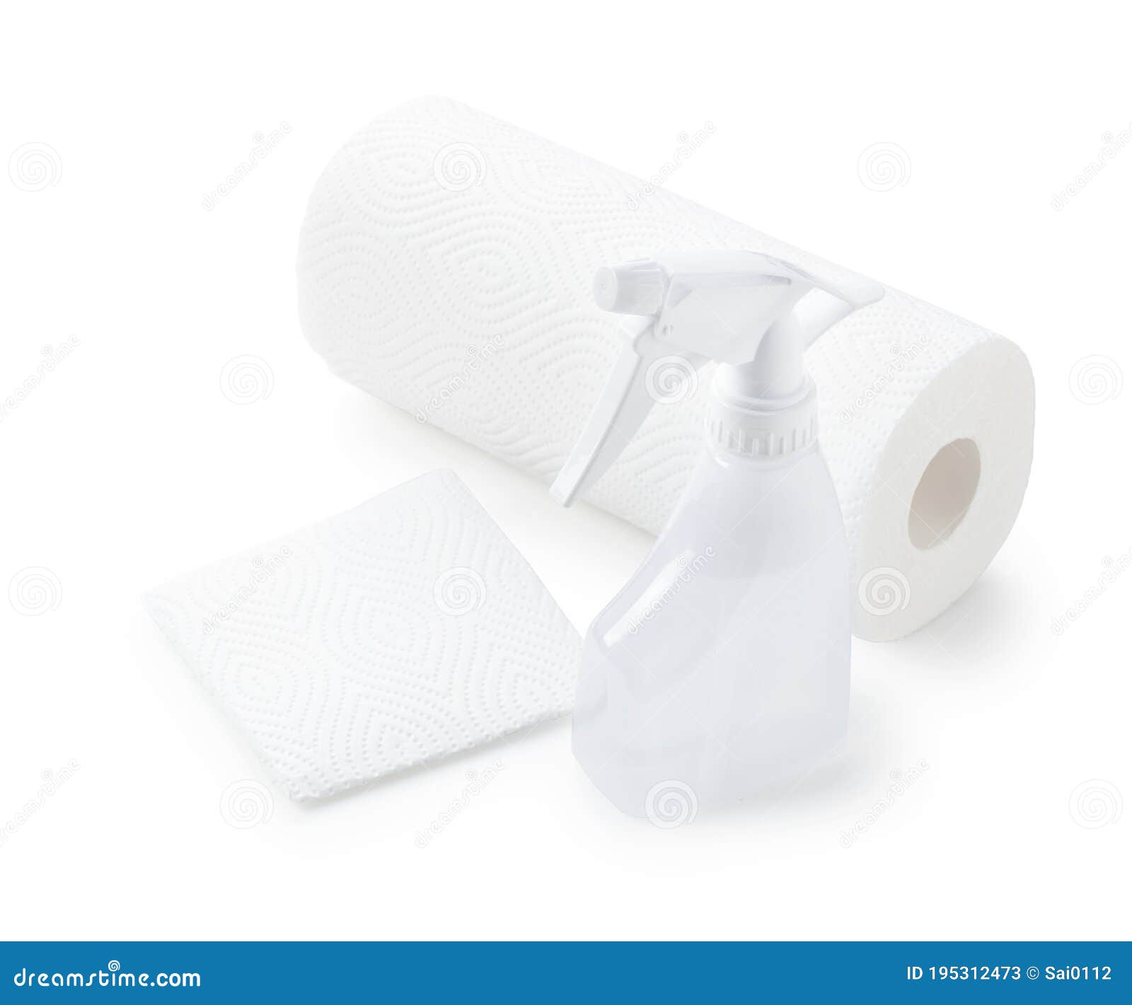 Kitchen Paper and Spray Bottles Stock Image - Image of bottle ...