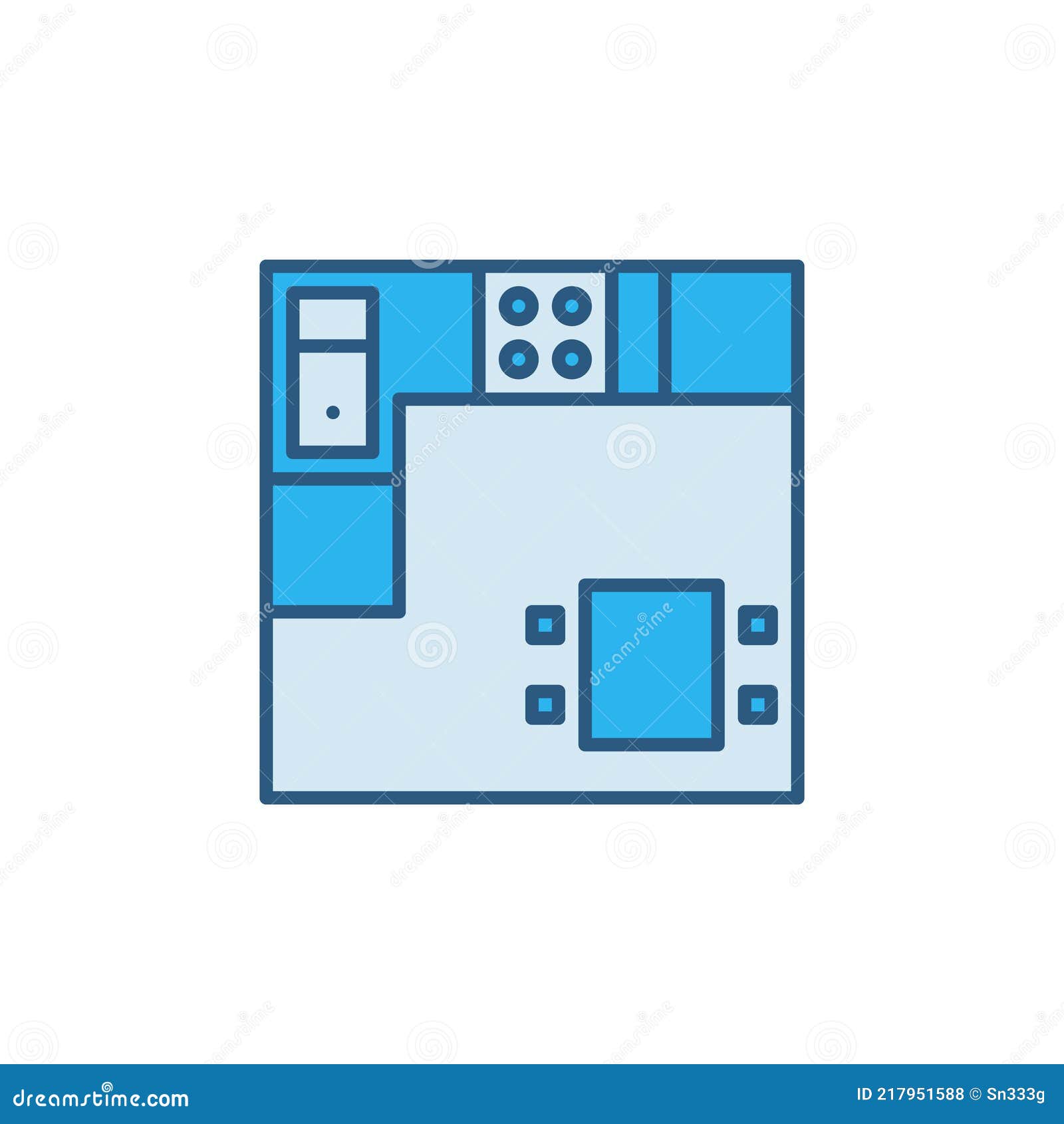 Kitchen Plan Vector Concept Simple Colored Icon or Sign Stock Vector ...