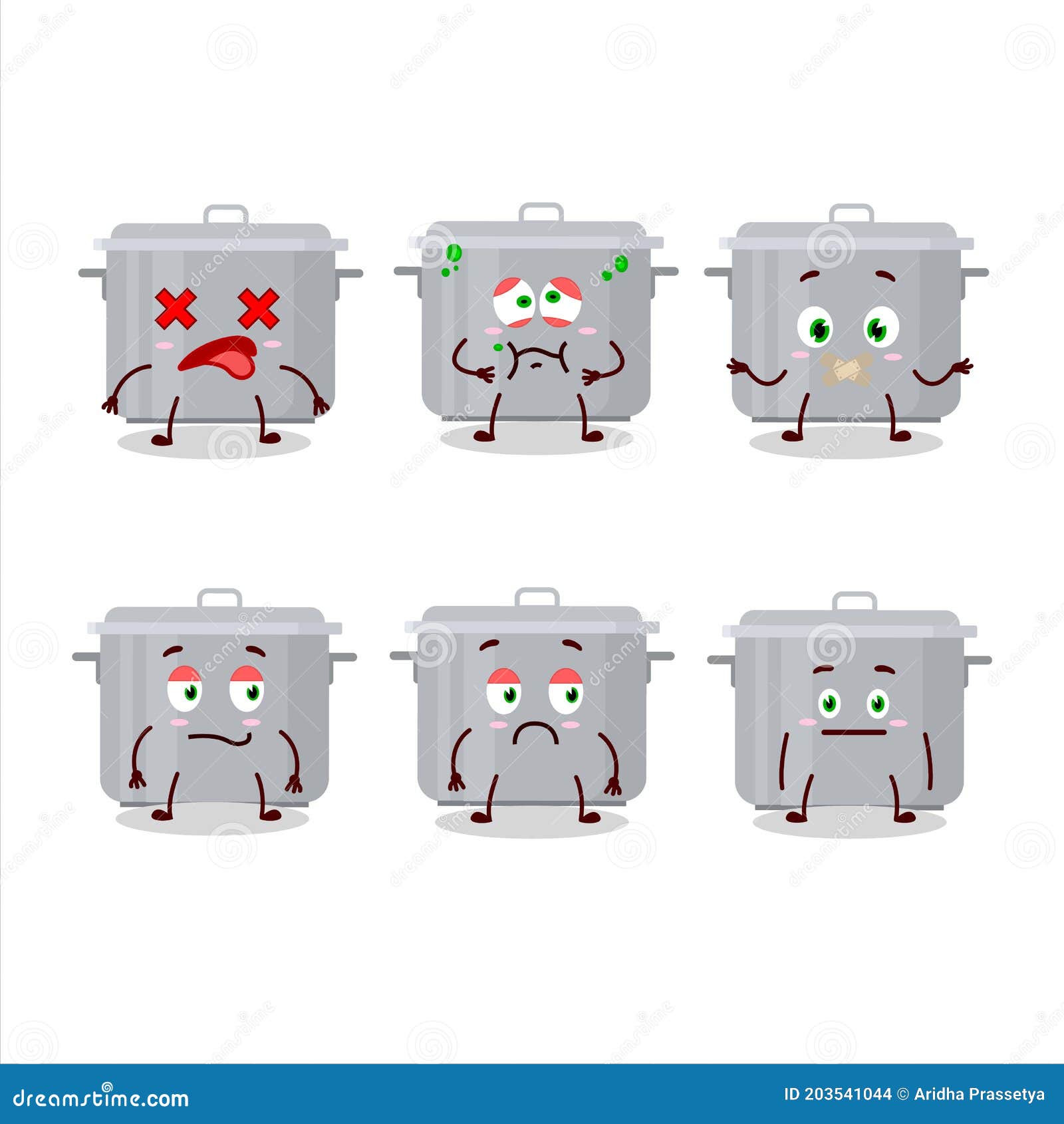 Kitchen Pot Cartoon Character with Nope Expression Stock Vector ...