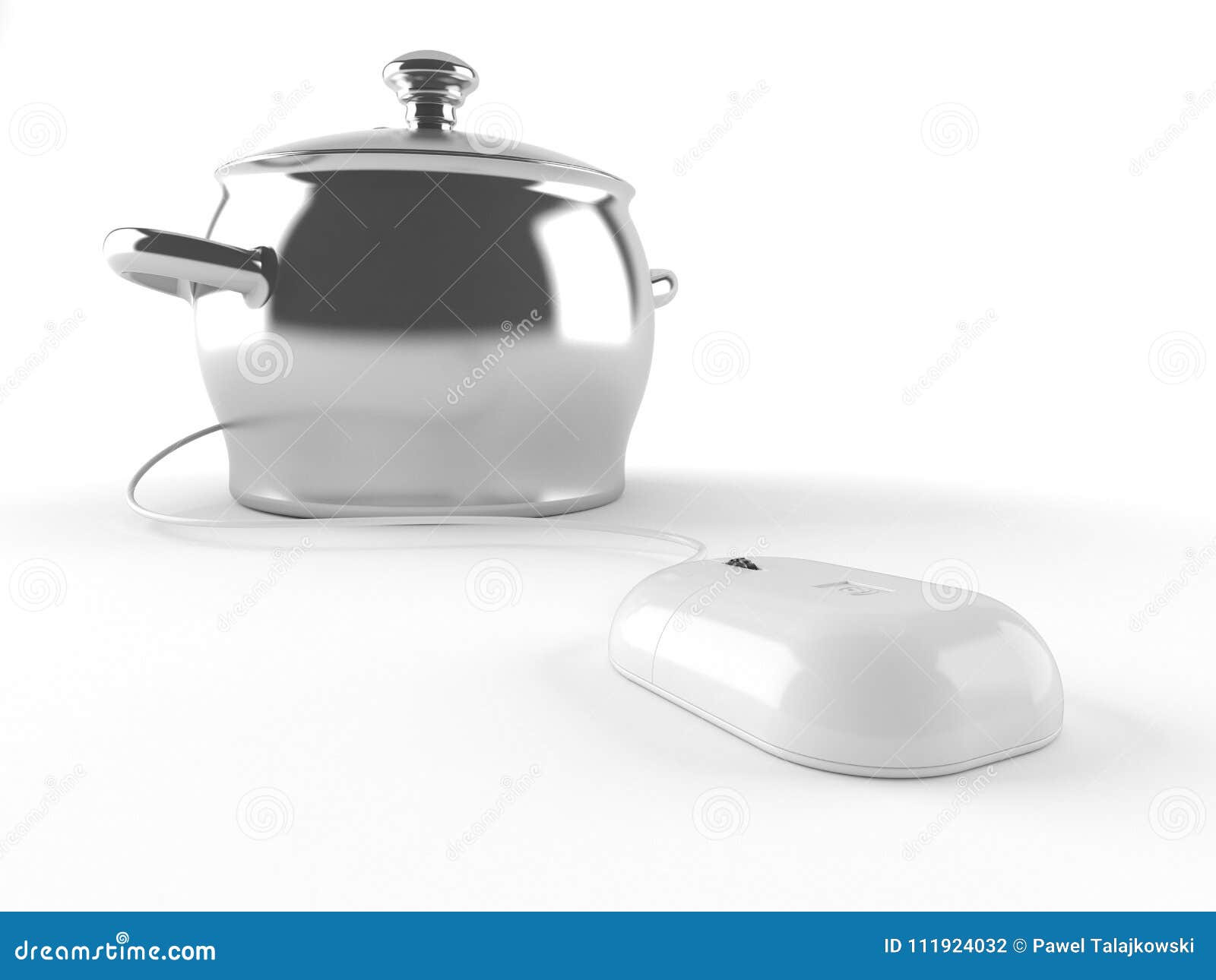Kitchen Pot with Computer Mouse Stock Illustration - Illustration of ...