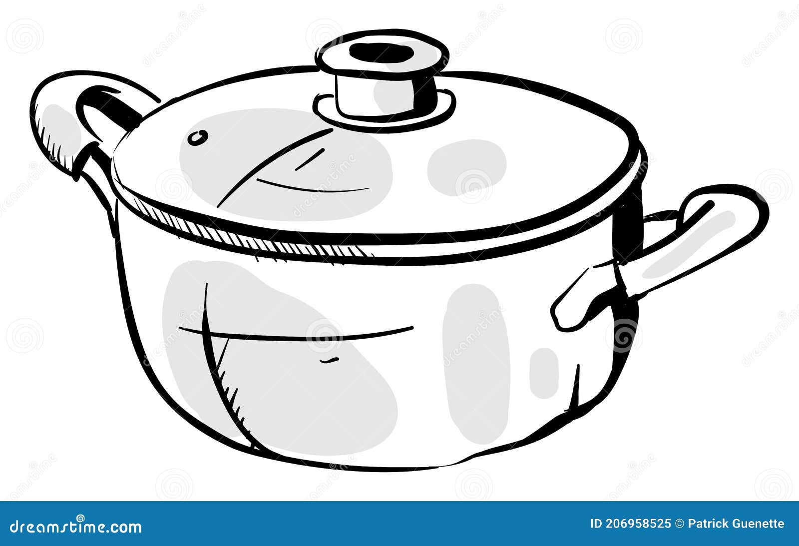 Kitchen Pot Drawing, Illustration, Vector Stock Vector - Illustration ...