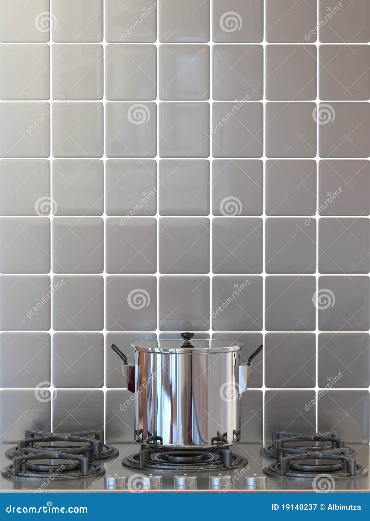 Kitchen pot on gas stove stock illustration. Illustration of domestic ...
