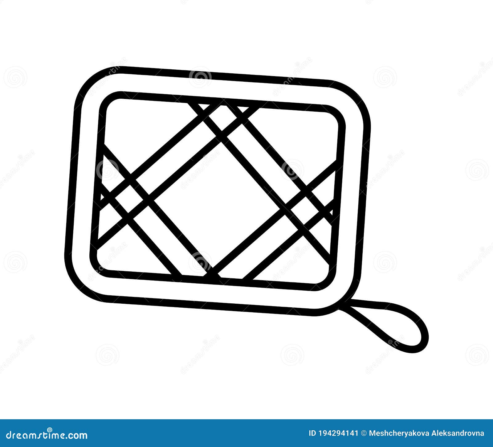 LINEAR DRAWING of a POTHOLDER on a WHITE BACKGROUND Stock Vector ...