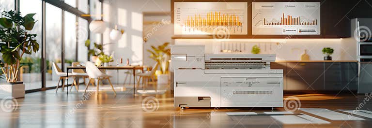 A Kitchen with a Printer on the Counter by AI Generated Image Stock ...