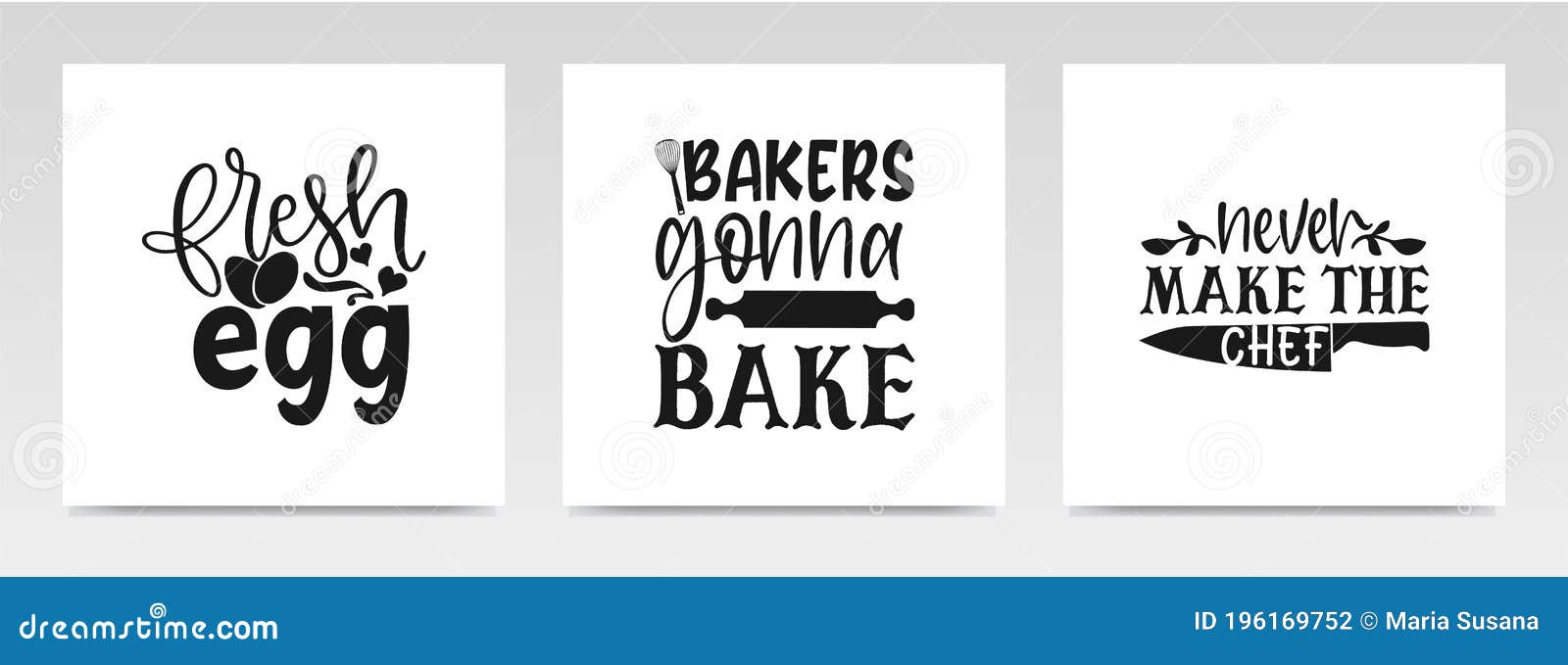 Kitchen Quotes Letter Typography Set Illustration Stock Vector ...