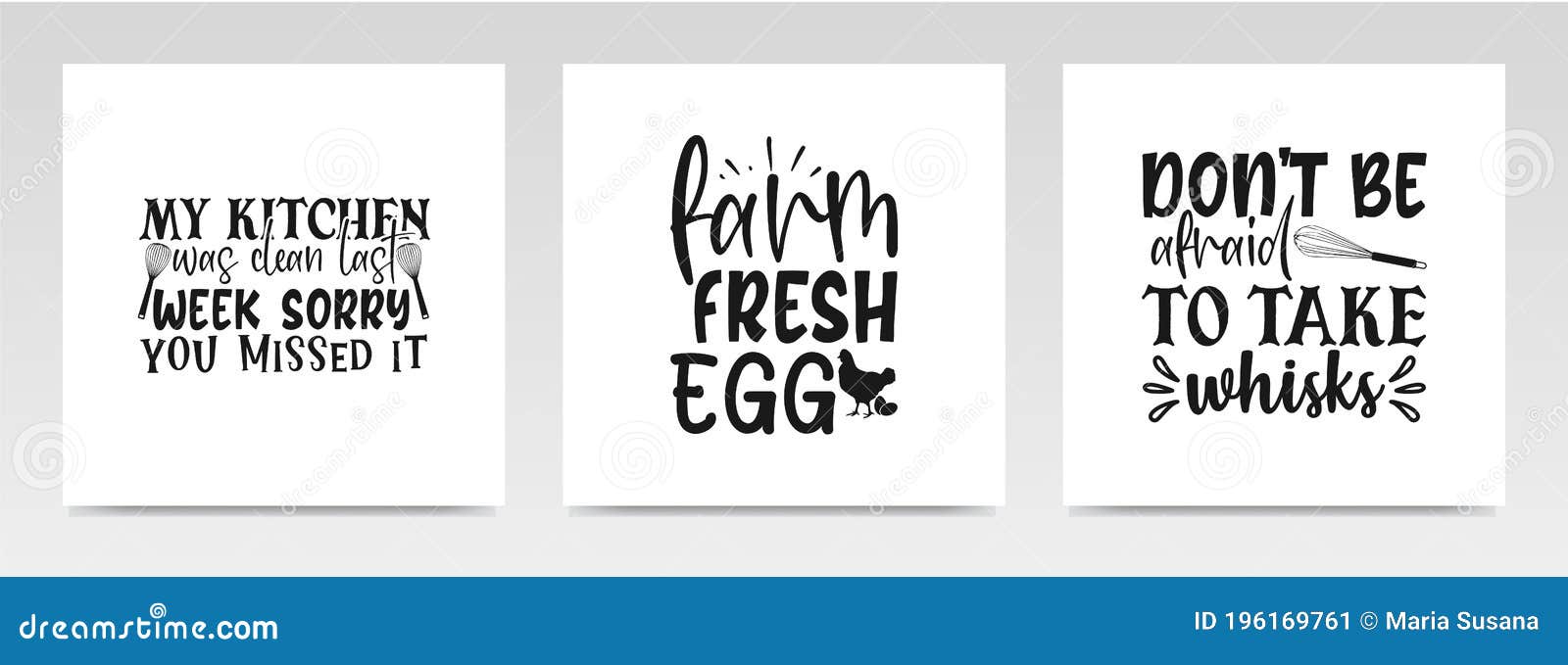Kitchen Quotes Letter Typography Set Illustration Stock Vector ...