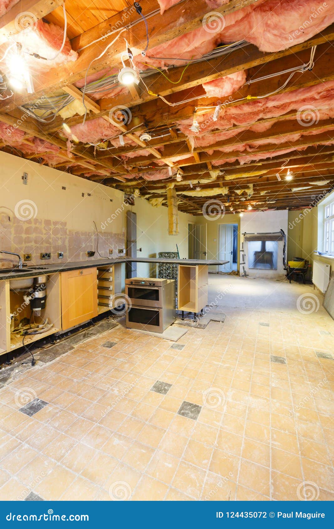 Kitchen refit stock photo. Image of modernise, installation - 124435072