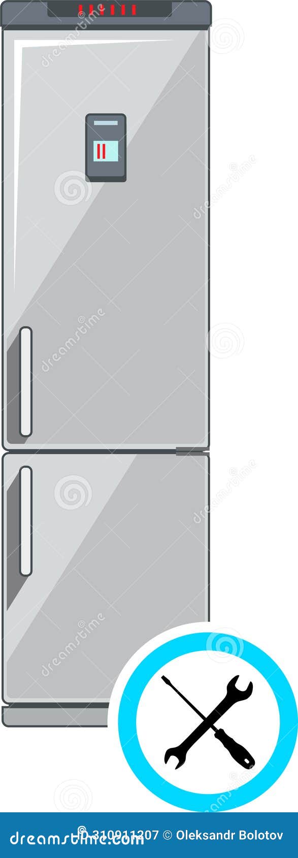 Kitchen Refrigerator Repair Service. Vector Illustration. Stock Vector ...