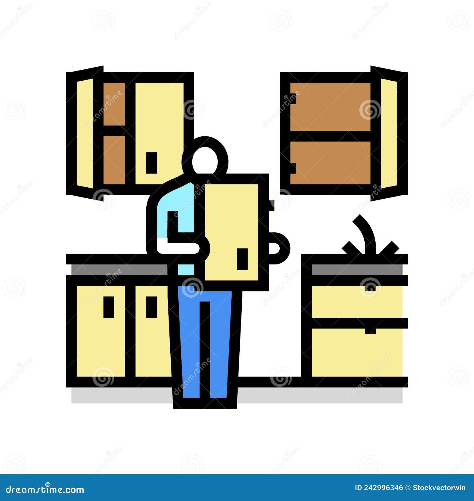 Kitchen Refurbishment Color Icon Vector Illustration Stock Vector ...