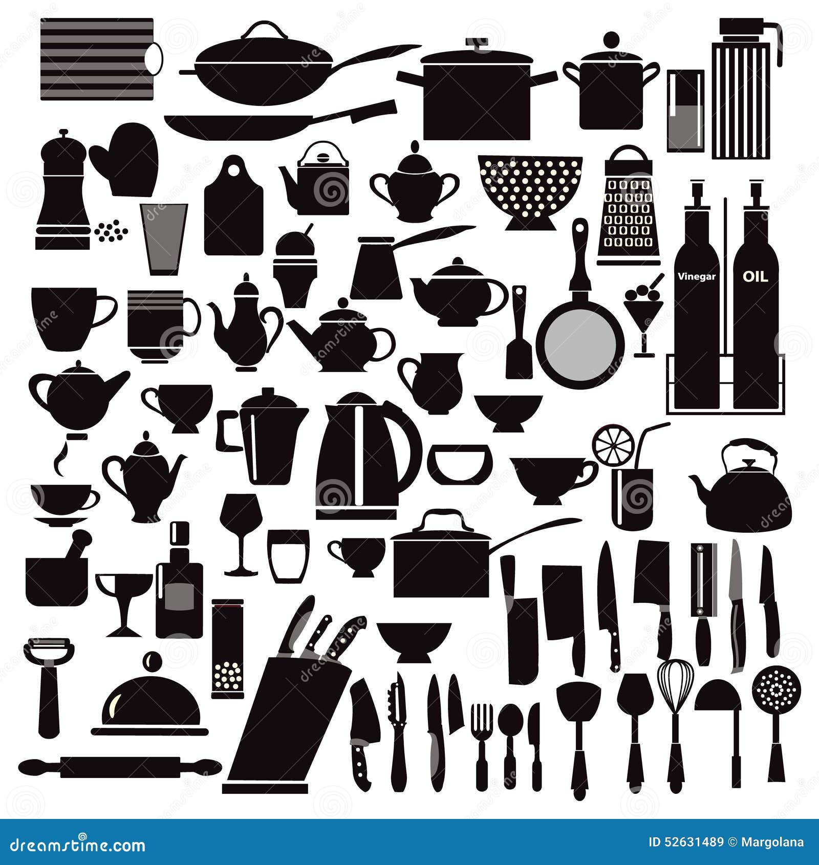 Kitchen and Restaurant Icon Kitchenware Stock Vector - Illustration of ...
